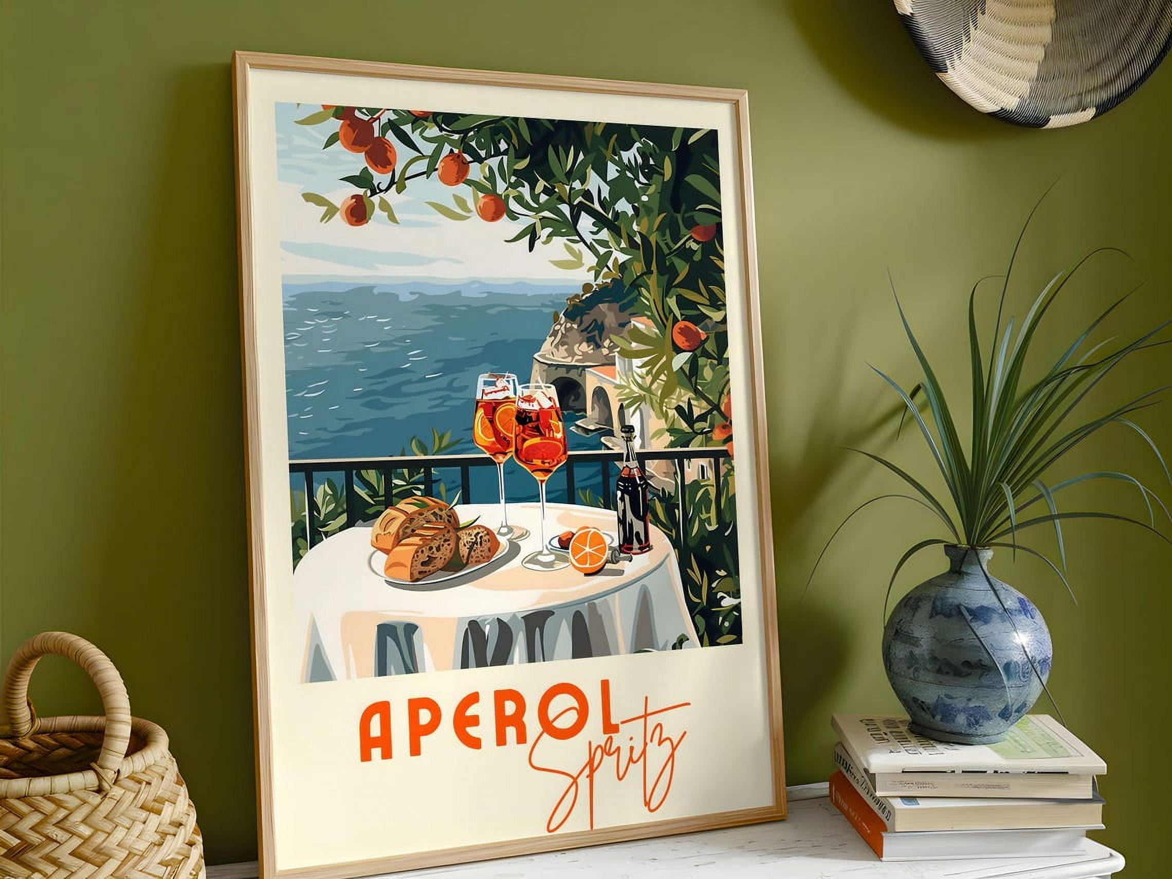Aperol Spritz Italian Cocktail Wall Art, Unframed Paper Print Size ...