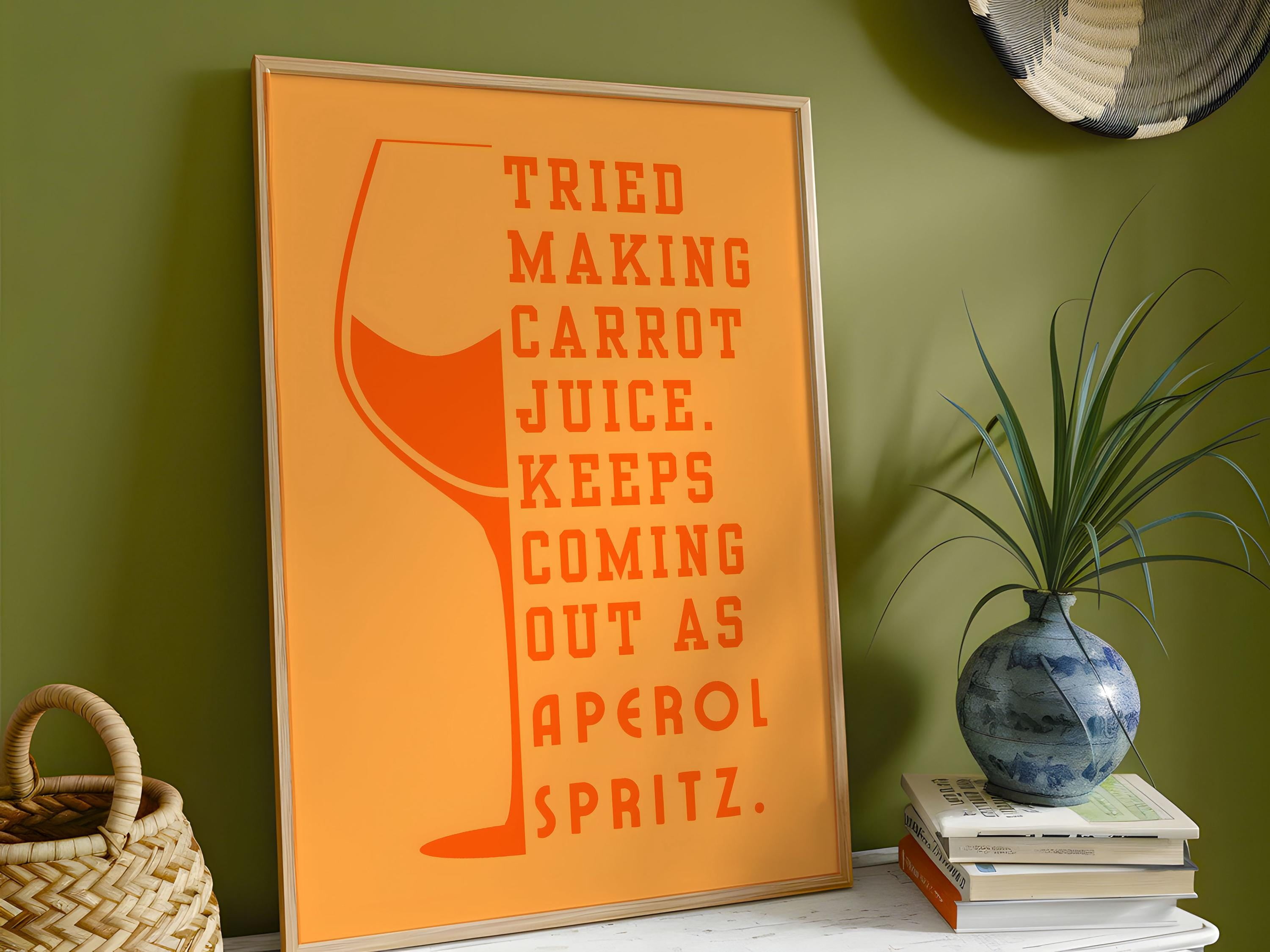 Aperol Spritz Mounted Poster - Italian Cocktail Art Print - Perfect For ...
