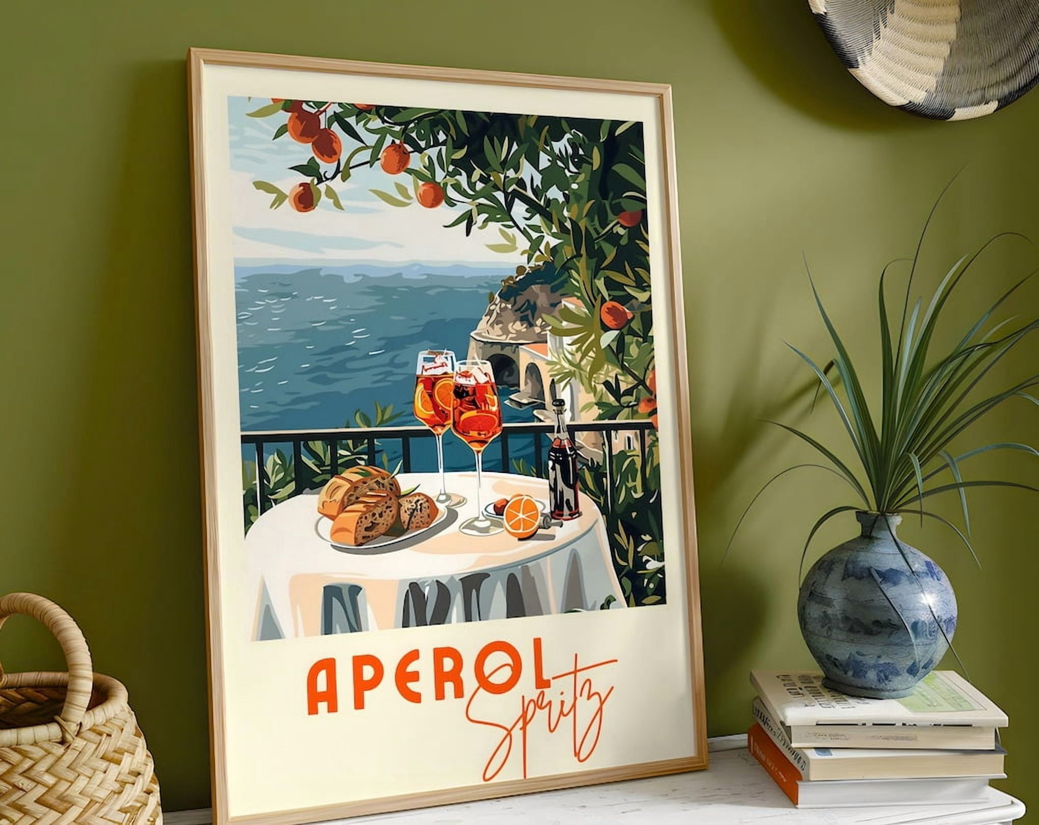 Aperol Spritz Poster Retro Italian Cocktail Decor Wall Art Decor For ...