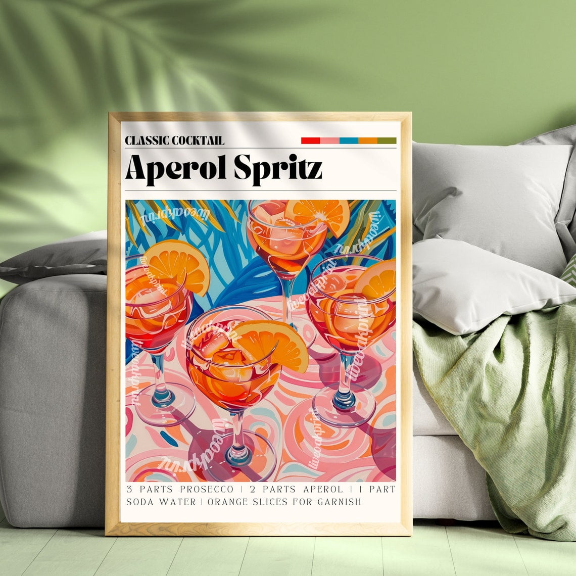 Aperol Spritz Print - Aperol Spritz Wall Art - Bar Cart - Classic ...