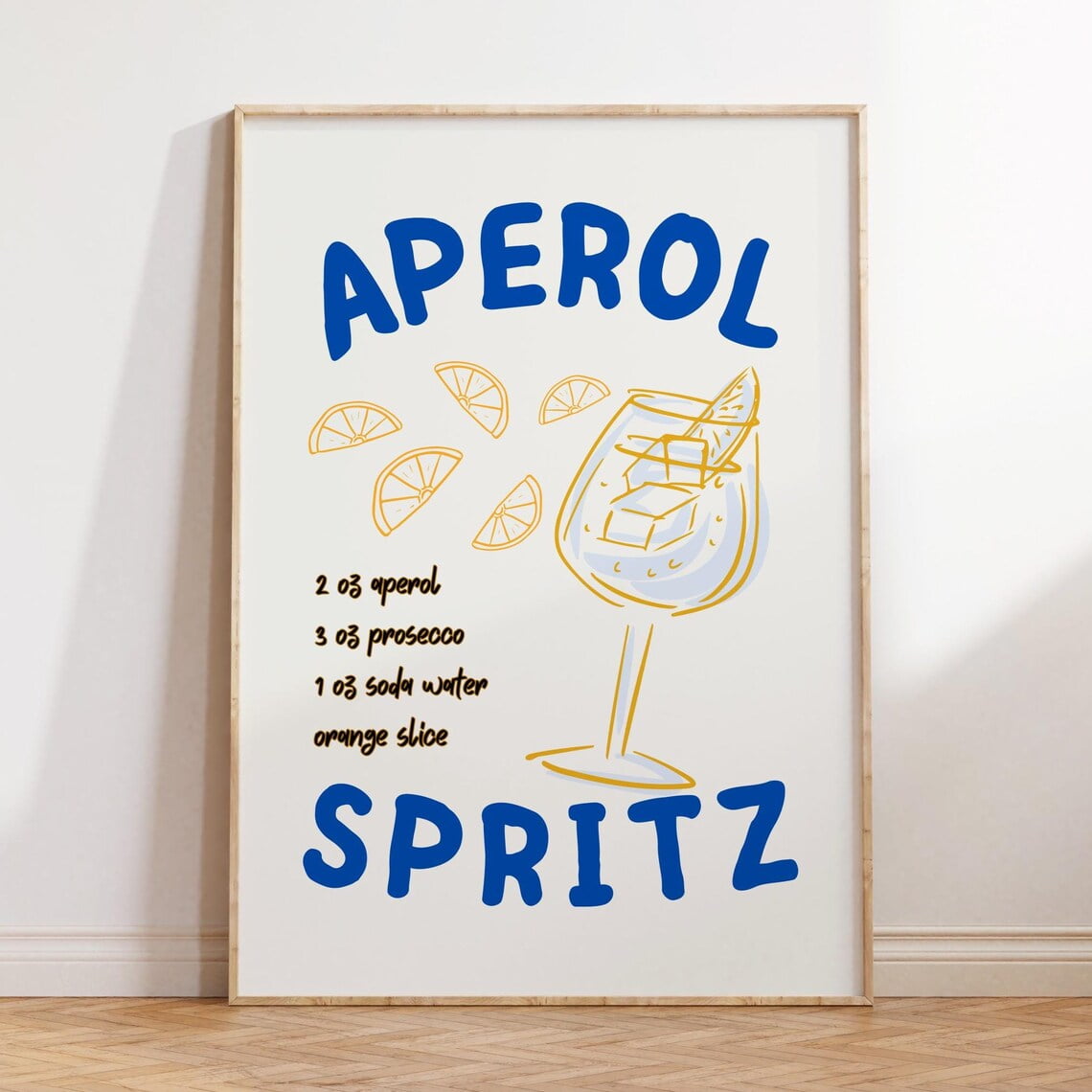 Aperol Spritz Print Bar Cart Art Cute Cocktail Wall Art Trendy Bar Cart ...