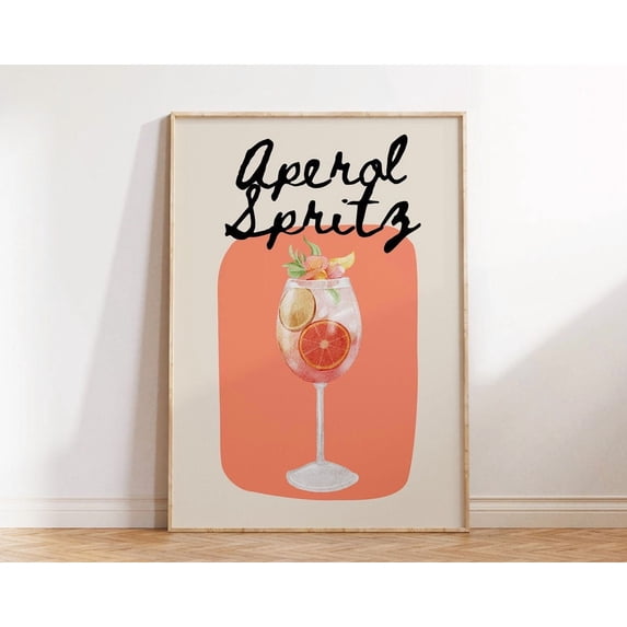 Aperol Spritz Print Bar Cart Cocktail Poster Aperol Spritz Art Cute ...
