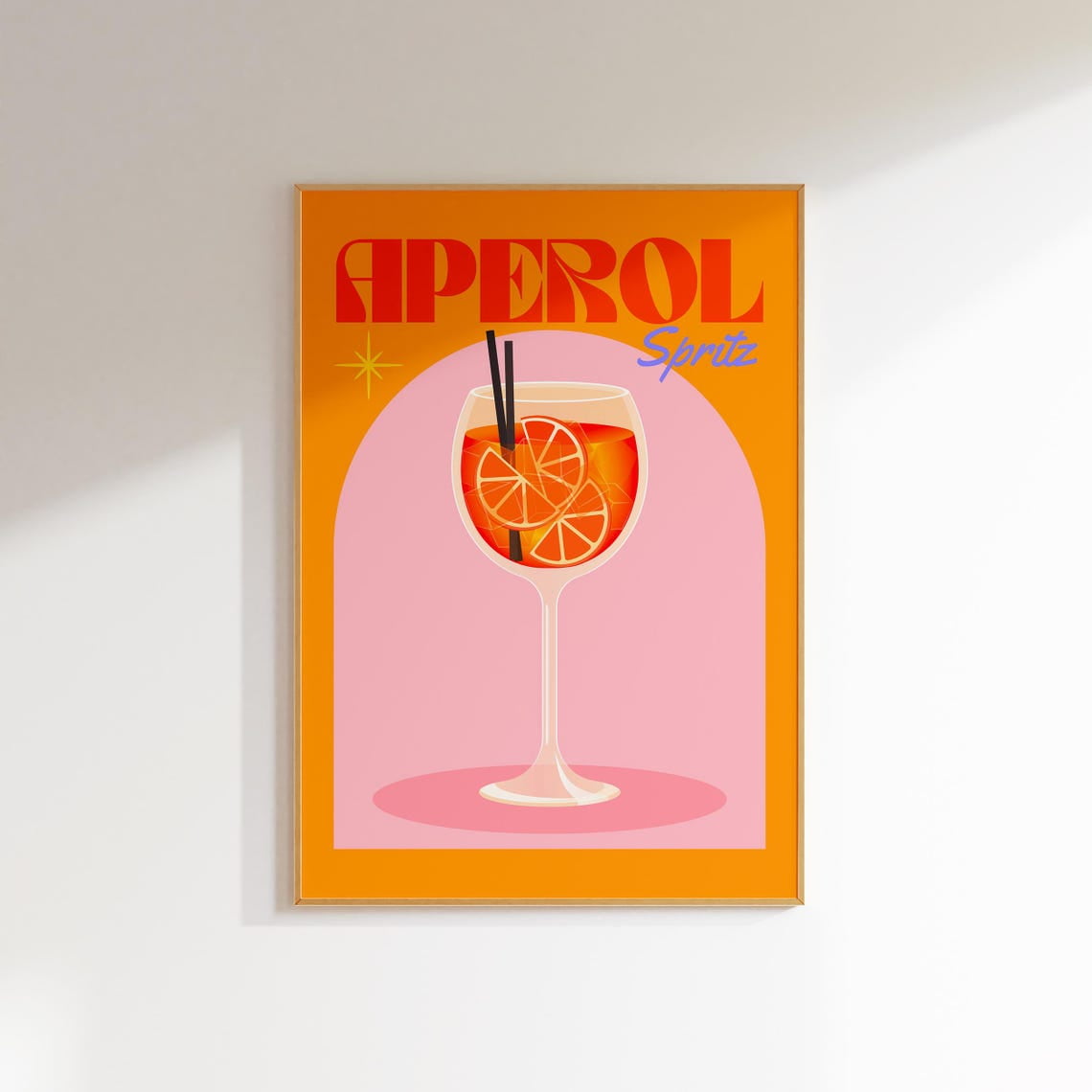 Aperol Spritz Print Cocktail Art Bar Cart Decor, Alcohol Poster ...