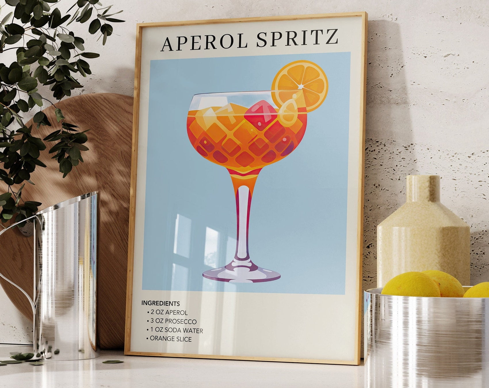 Aperol Spritz Print | Cocktail Art Poster | Cocktail Mixology Gift for ...
