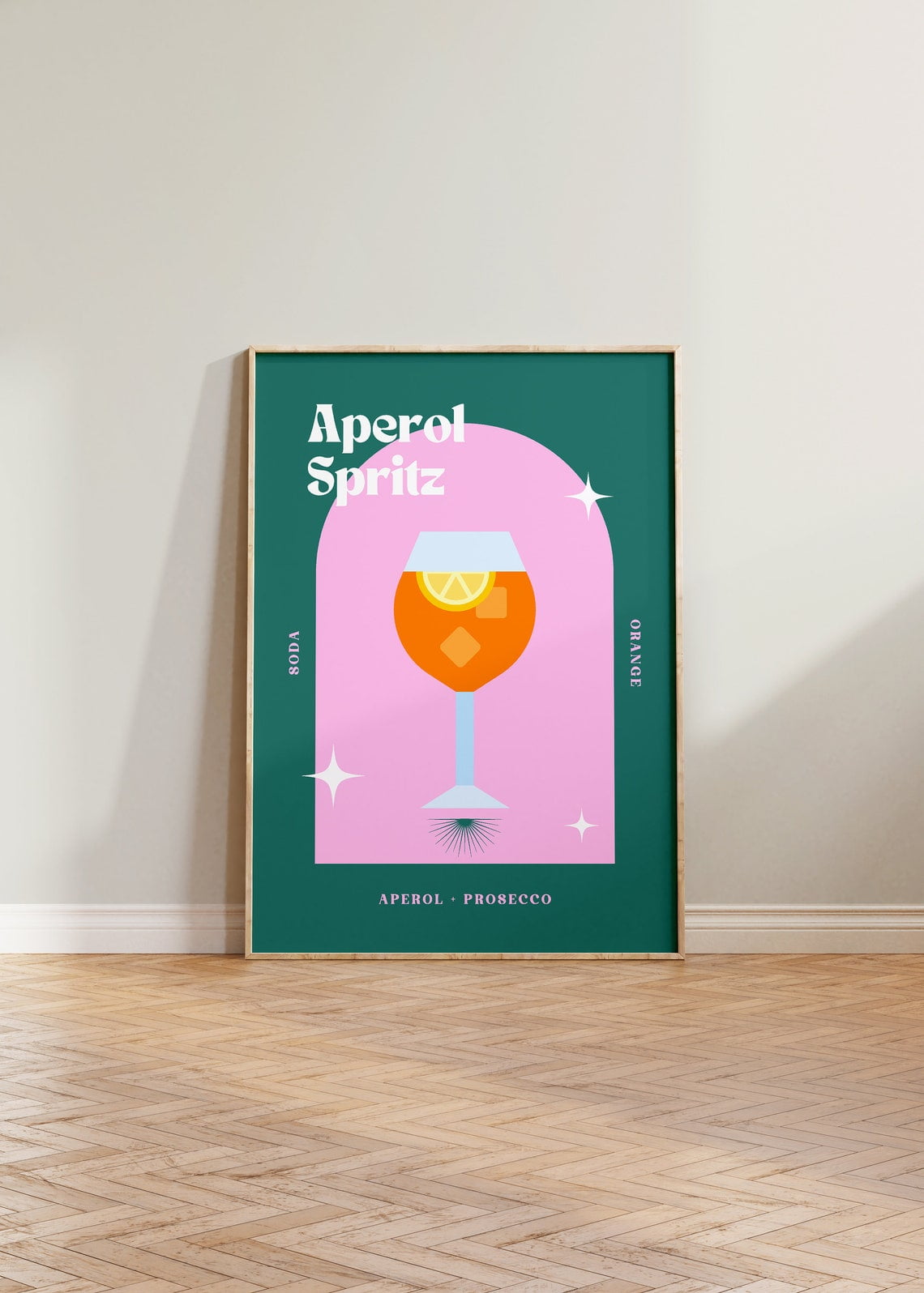 Aperol Spritz Print, Retro Cocktail Wall Art, Aperol Print, Bar Decor ...