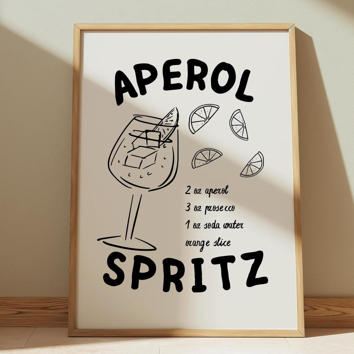 Aperol Spritz Print Vintage Bar Cart Decor Black Aperol Spritz Poster ...