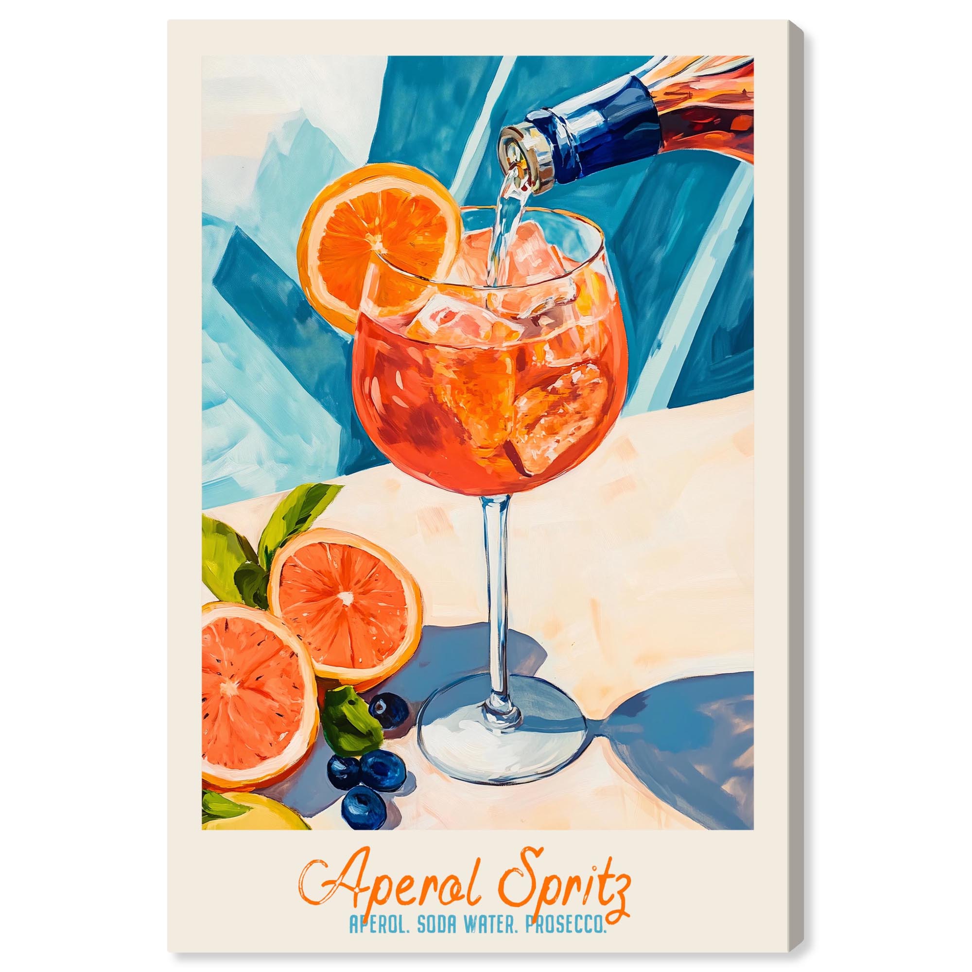 Aperol Spritz Recipe Poster Canvas Trendy Bar Cart Art by Art Remedy ...