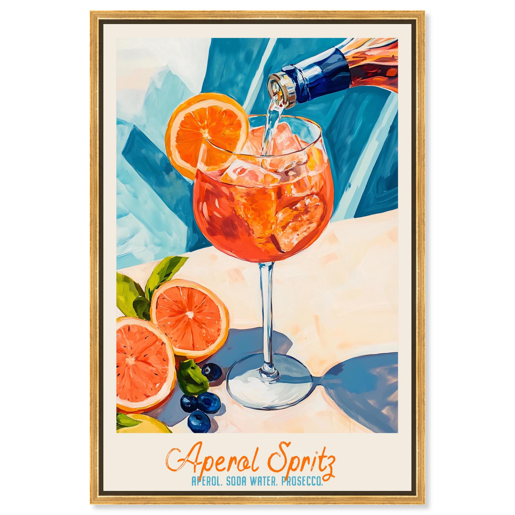 Aperol Spritz Recipe Poster Canvas Trendy Bar Cart Art by Art Remedy ...