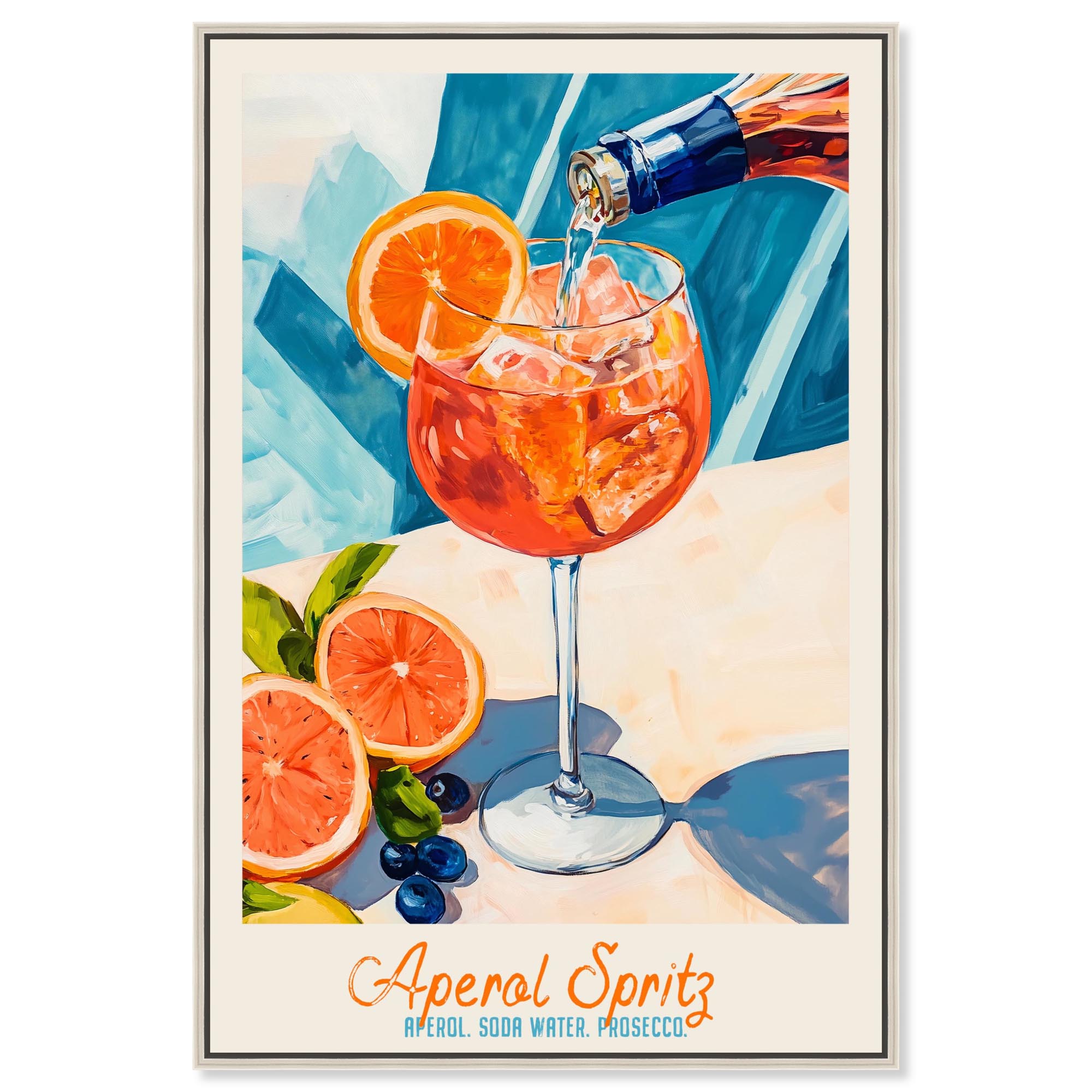 Aperol Spritz Recipe Poster Canvas Trendy Bar Cart Art by Art Remedy ...