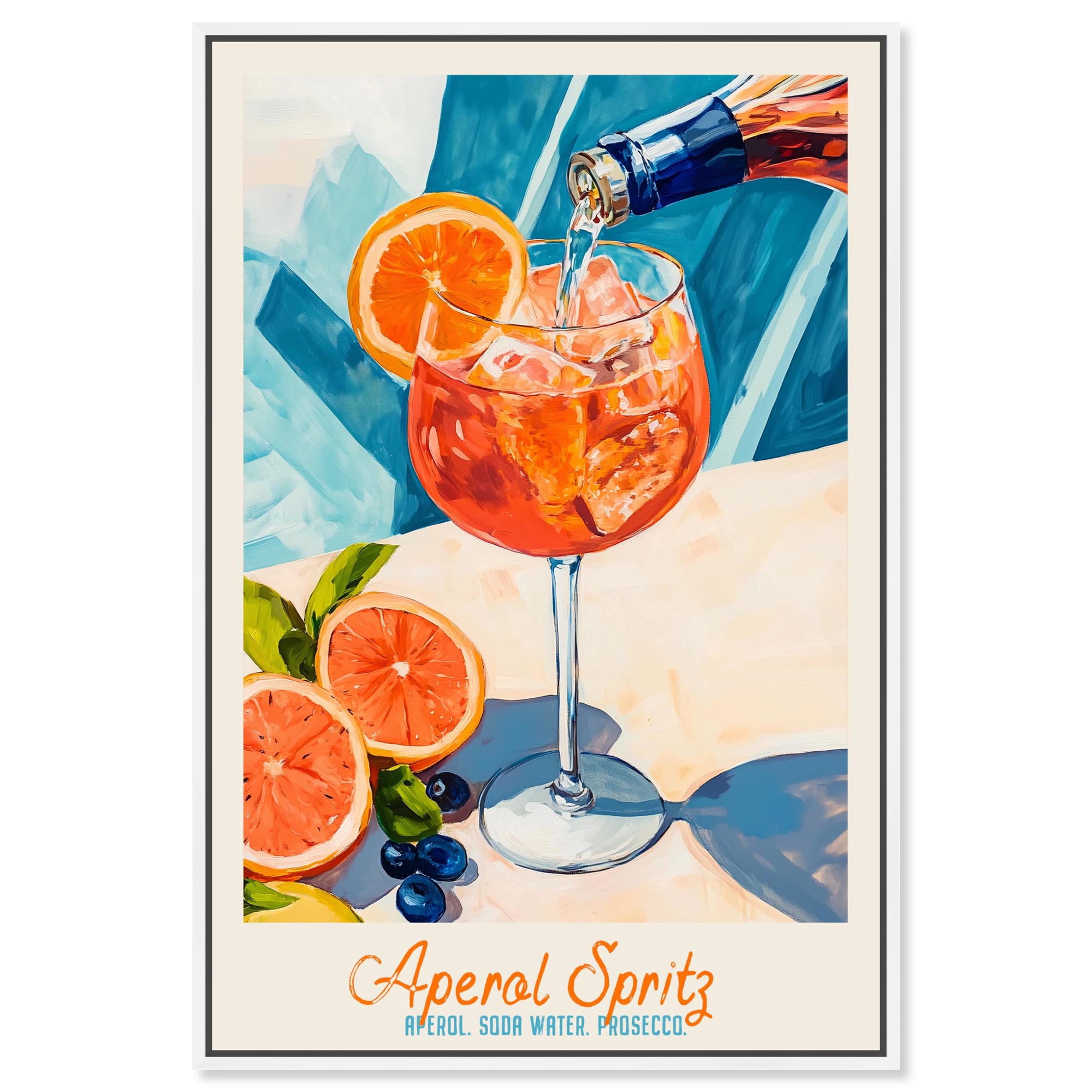 Aperol Spritz Recipe Poster Canvas Trendy Bar Cart Art by Art Remedy ...