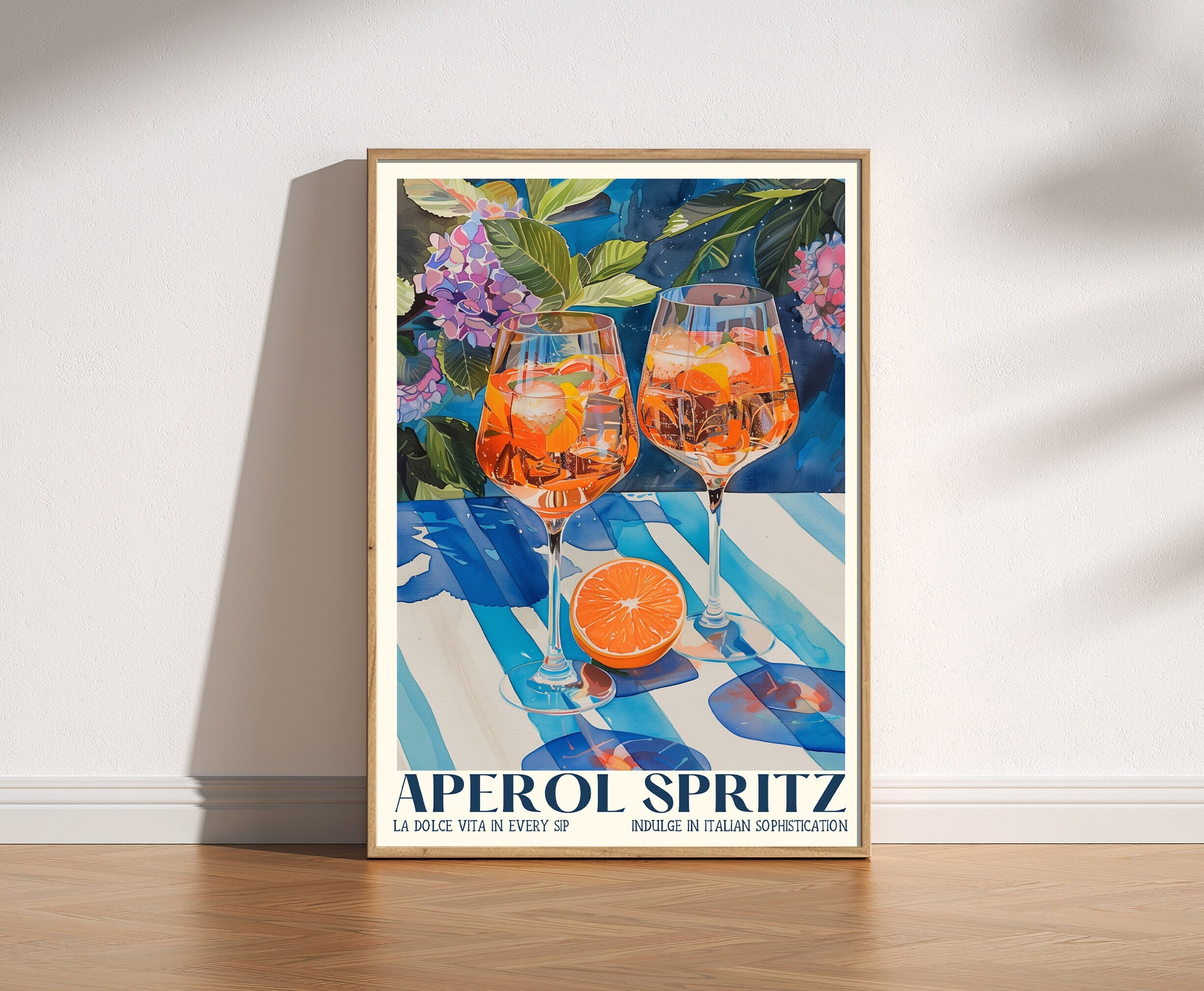 Aperol Spritz Retro Italian Cocktail Poster Trendy Summer Wall Art ...