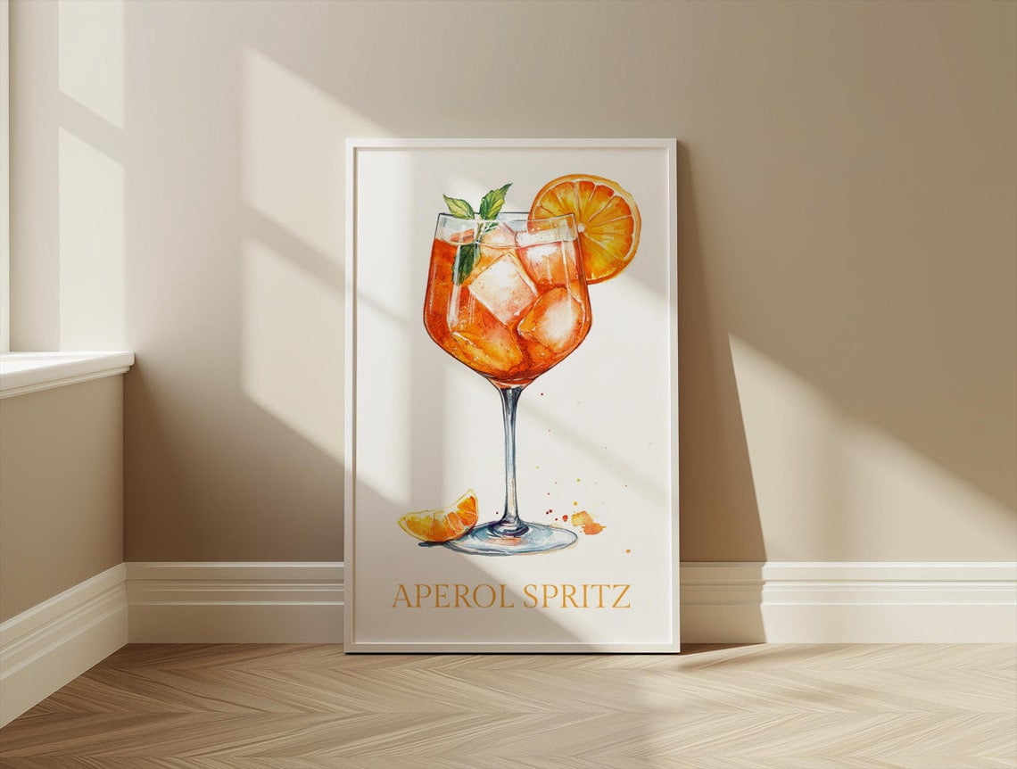 Aperol Spritz Wall Art Home Decor Poster Cocktail Poster, Unframed Size ...