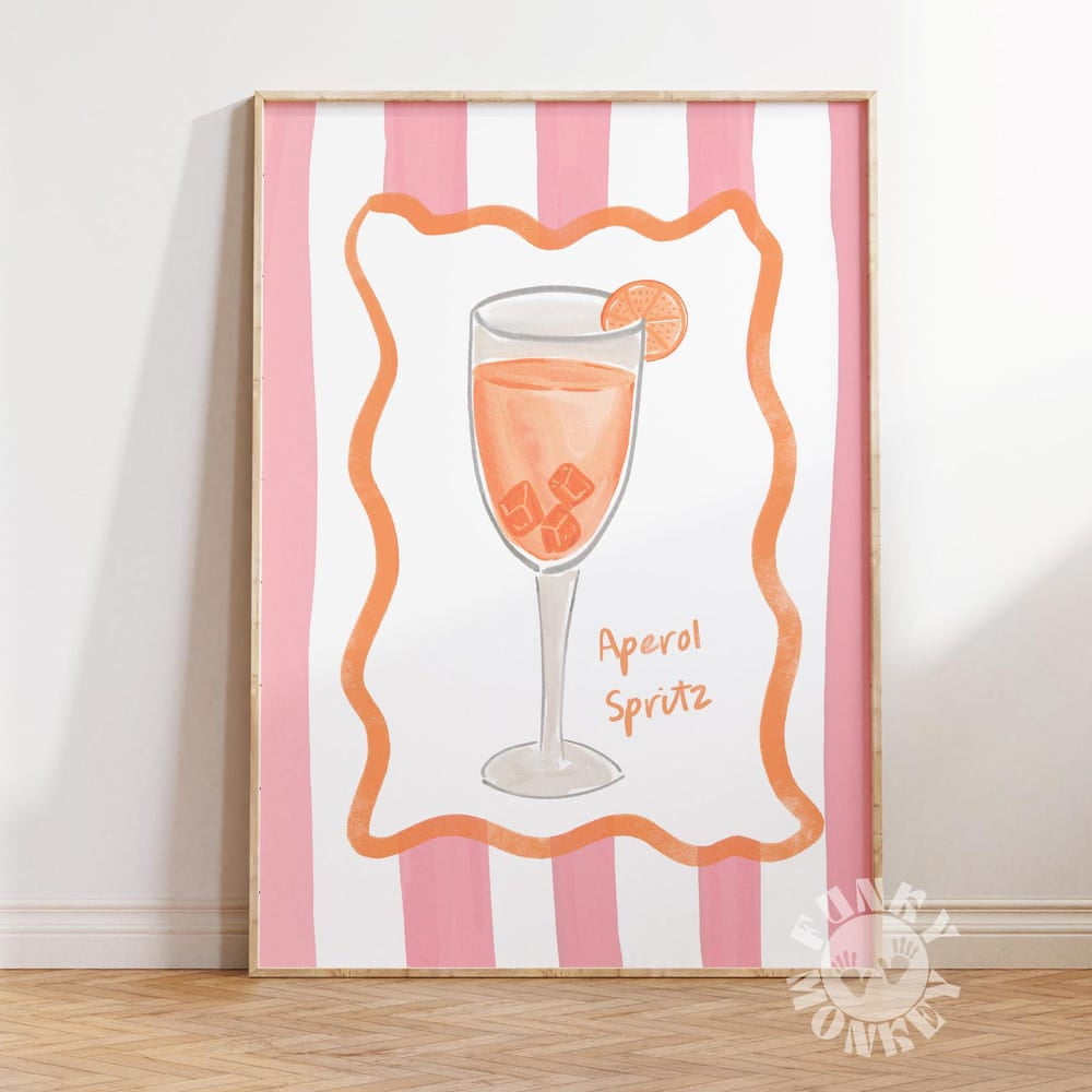 Aperol Spritz Wall Art Print Trendy Retro Bar Cart Decor Summer Print ...