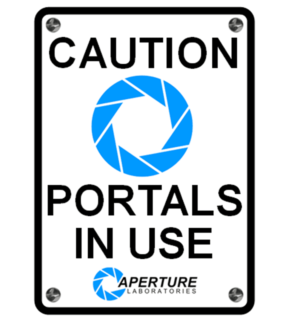 Aperture Labs Portals In Use Sign Sticker Portal Aperture - Walmart.com