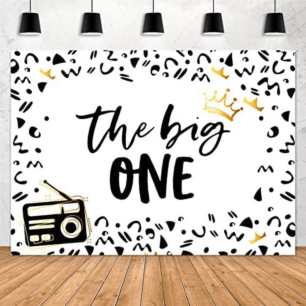 Aperturee Hip Hop Boys 1st Birthday Backdrop 7x5ft Gold Crown Our ...