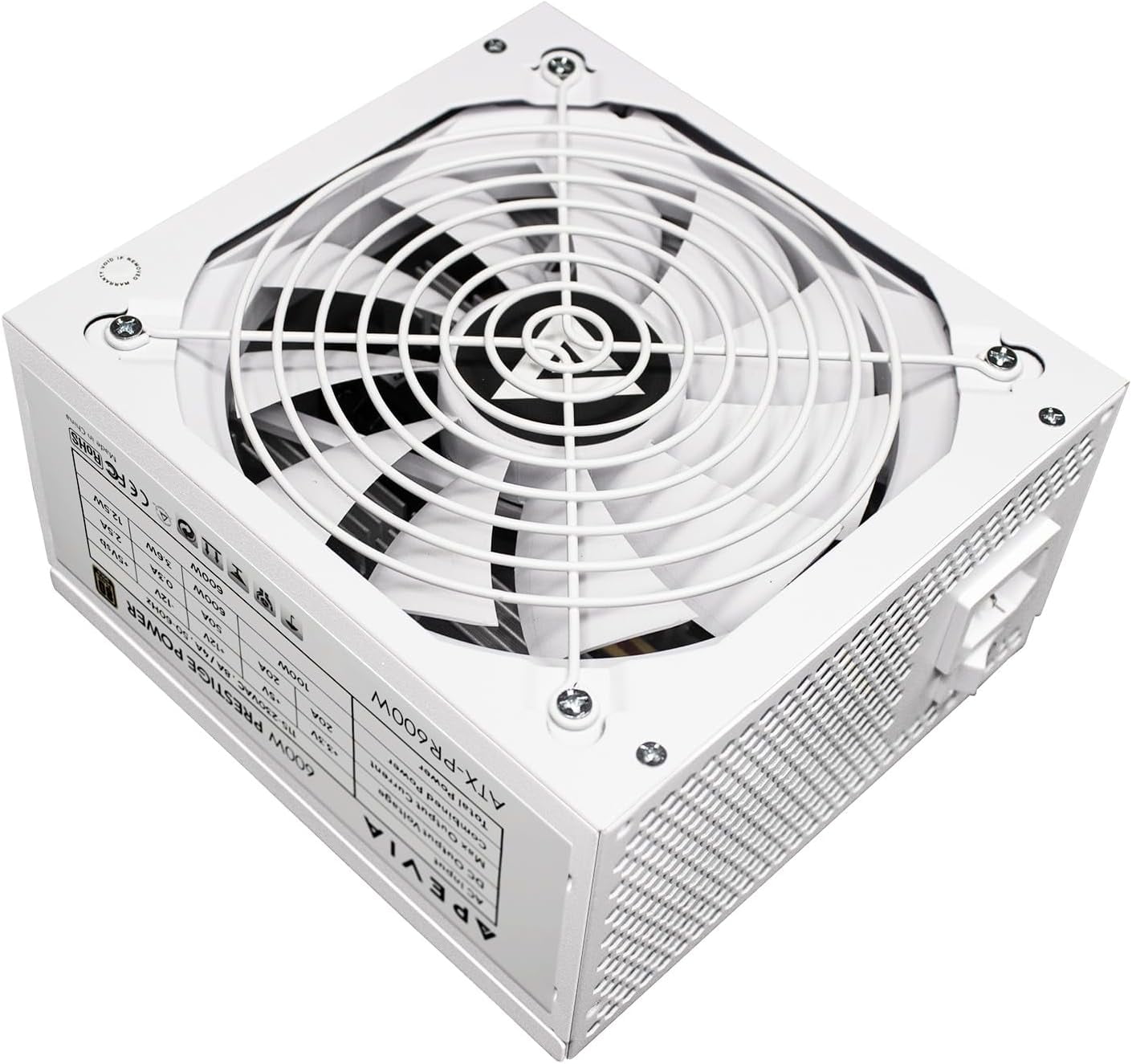 Apevia ATX-PR600W-WH Prestige 600W 80+ Gold Certified, RoHS Compliance ...
