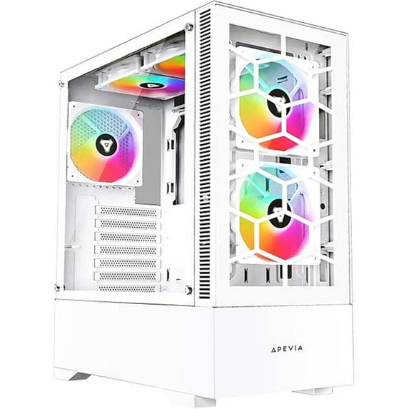 Apevia Metal ATX Mid Tower Chassis Case with 2x Tempered Glass Windows ...