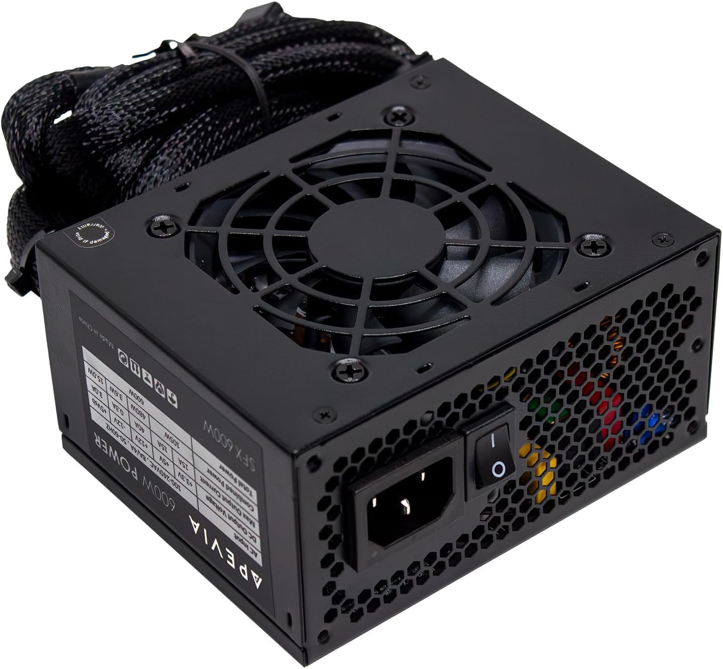 Apevia SFX-AP600W SFX PFC 600W / Micro-ATX, Fixed cables, Full Range ...