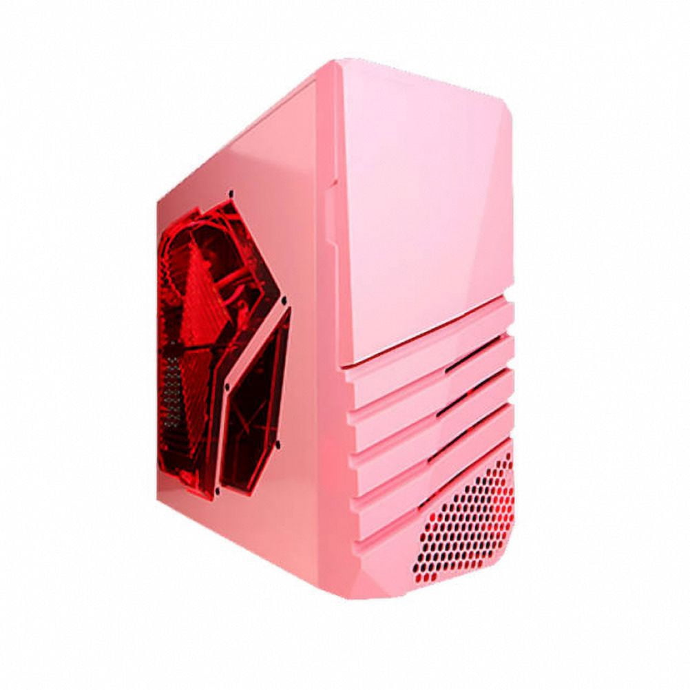 Apevia X-PIONEER-PK ATX Mid Tower Gaming Case w/ Large Red Tinted Side ...
