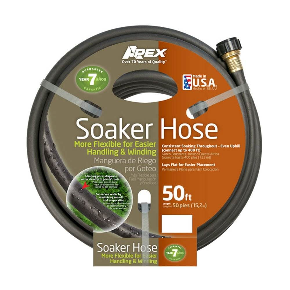 Apex 50 Foot Long Flexible Water Conservation Garden Soil & Root Soaker ...