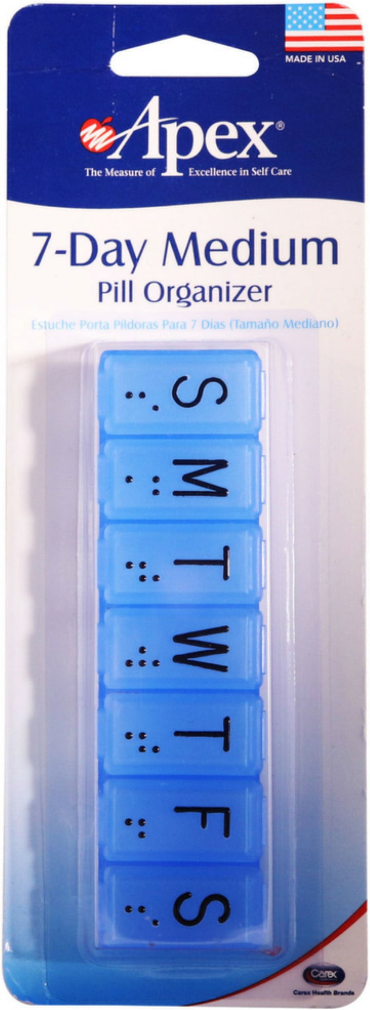 Apex 7-Day Pill Organizer Medium (Color may vary) 1 ea (Pack of 3 ...