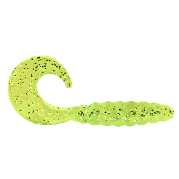 Apex AP-CT3-16 Chart/Silver Flake 3" Curly Tail Grub Soft Plastic Lure ...