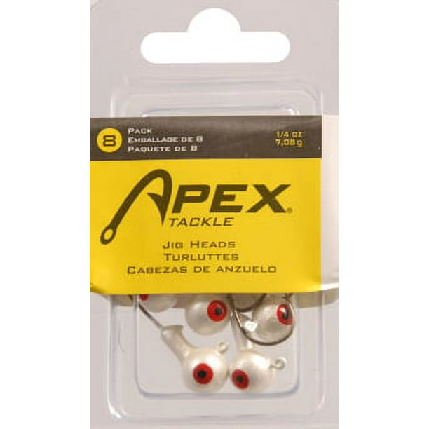 Apex AP14-8-5 Jig Heads 1/4oz White 8pk - Walmart.com