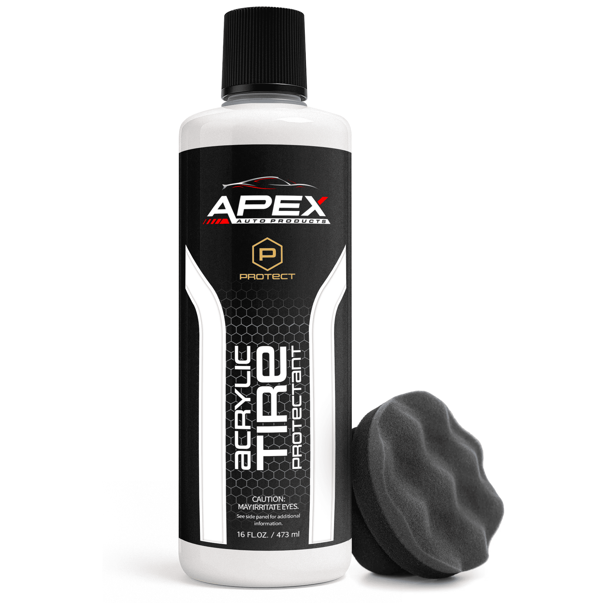Apex Auto Products Acrylic Tire Shine & Protectant 16 fl oz with Foam ...