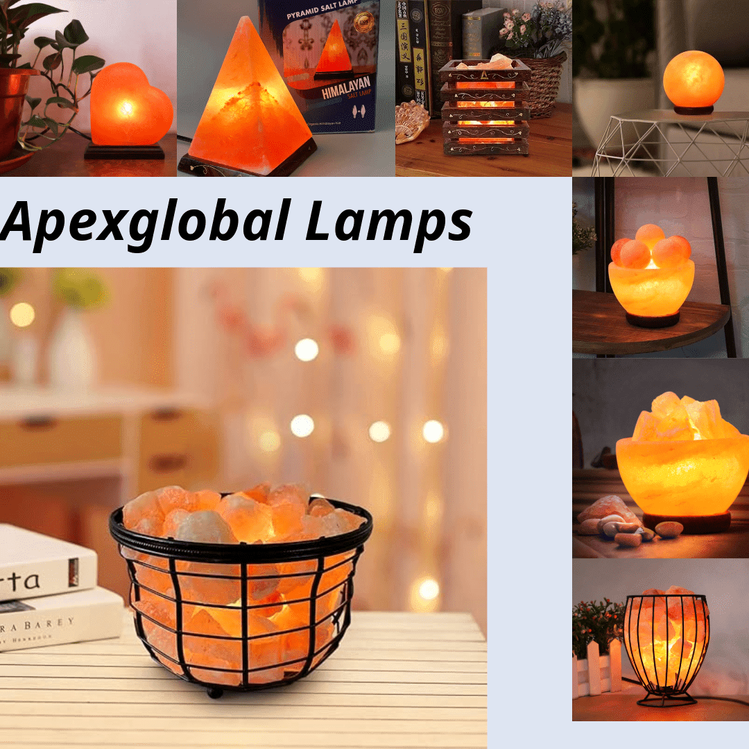 Apex Global Himalayan Salt Rock 9-Inch Pink Dimmable E12 Bulb Salt Lamp ...