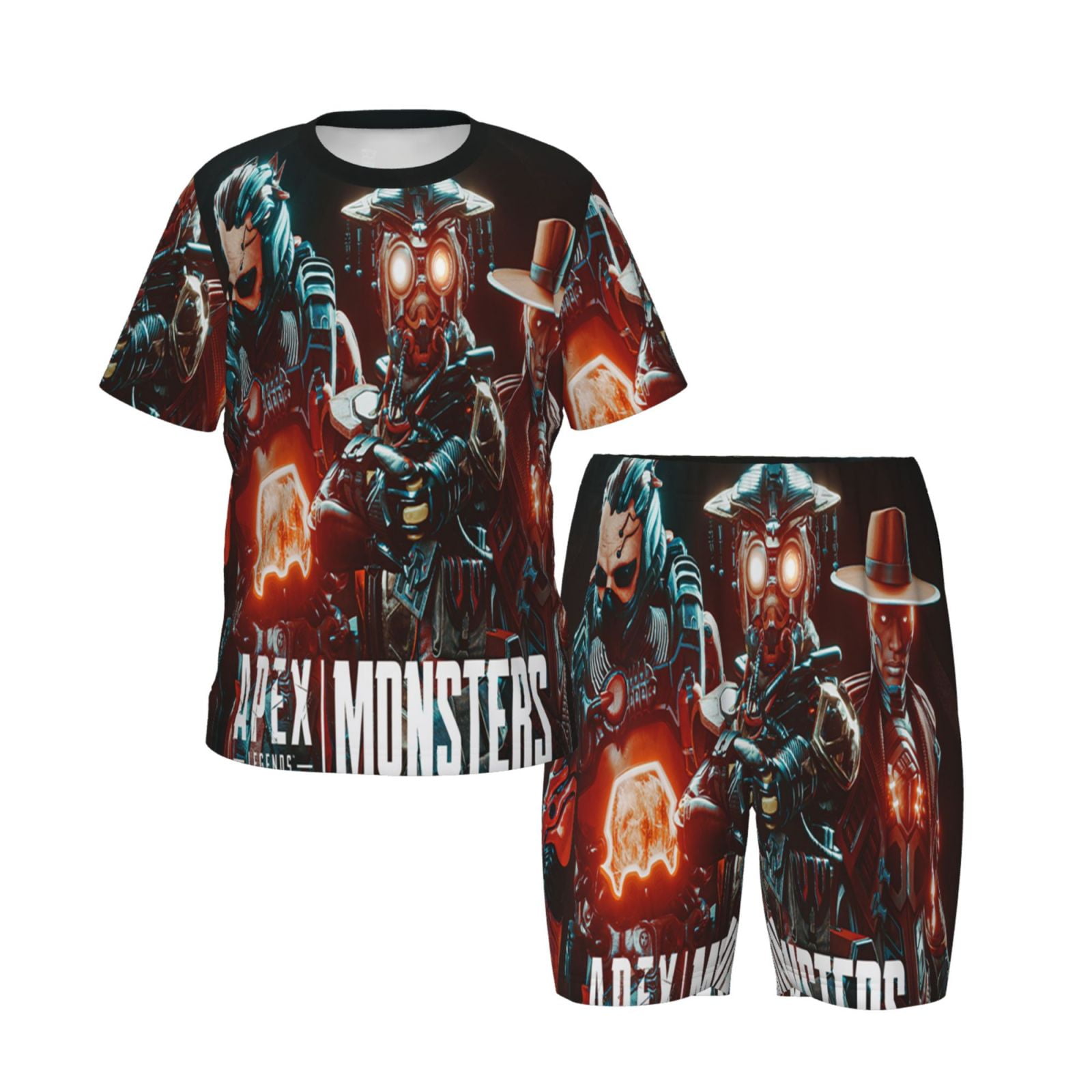 Apex Le-gend T Shirts Set Cute Short Sleeve Pajamas Set Cartoon Shorts ...