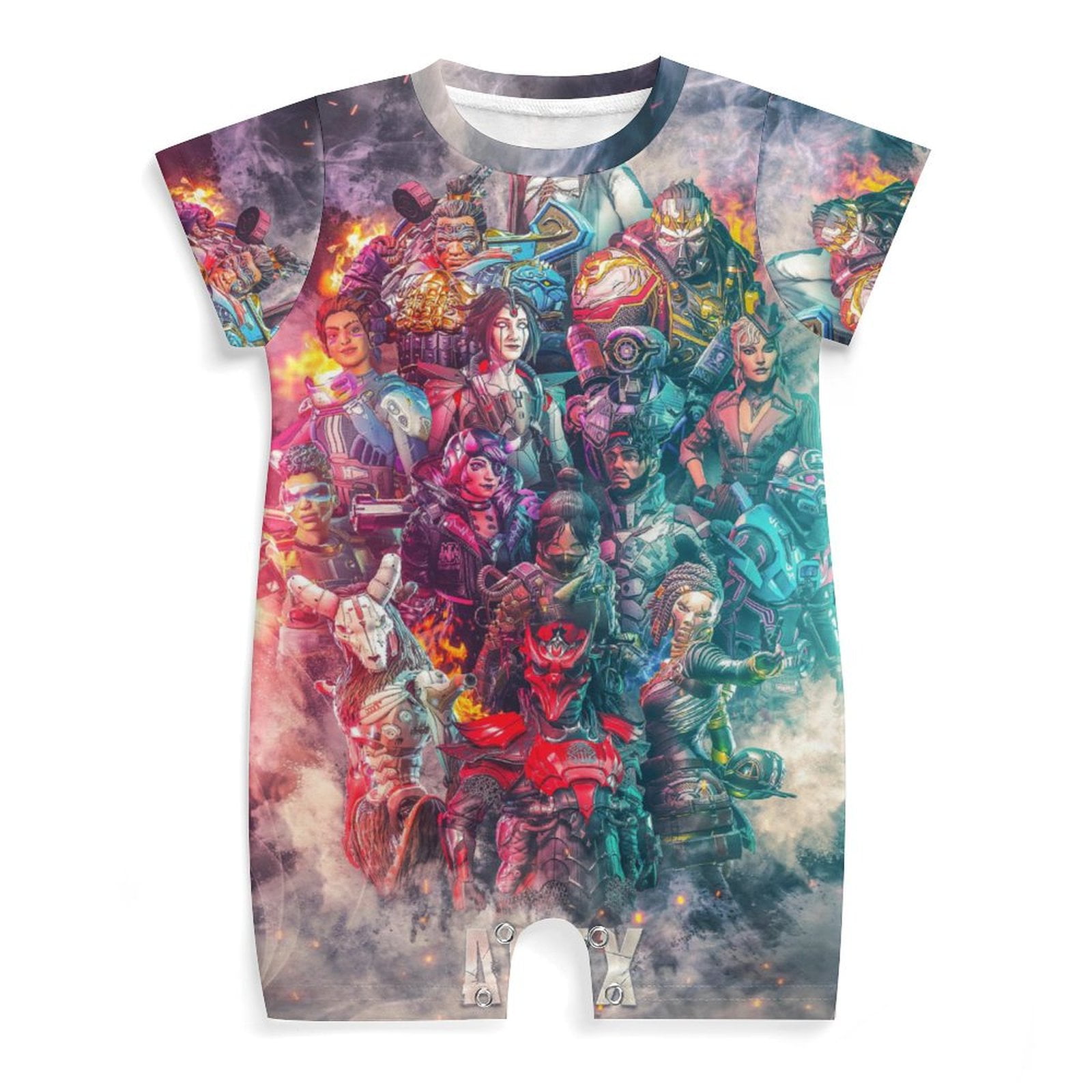 Apex Legends Baby Boy Girl Short Sleeve Romper Clothing Set Print Cartoon Baby Summer One Piece ...