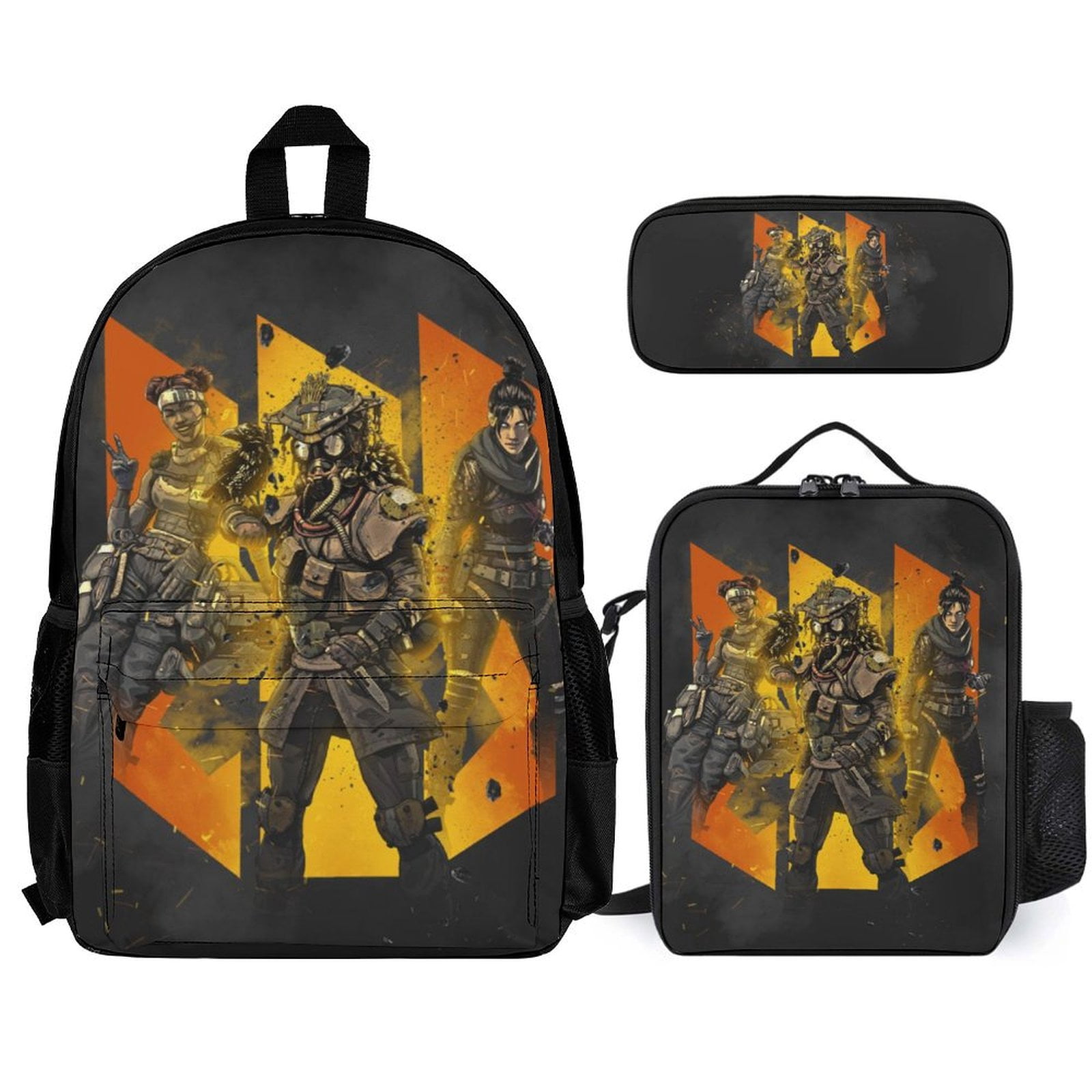 Apex Legends Backpack 3 Pieces Set With Lunch Bag And Pencil Case ...