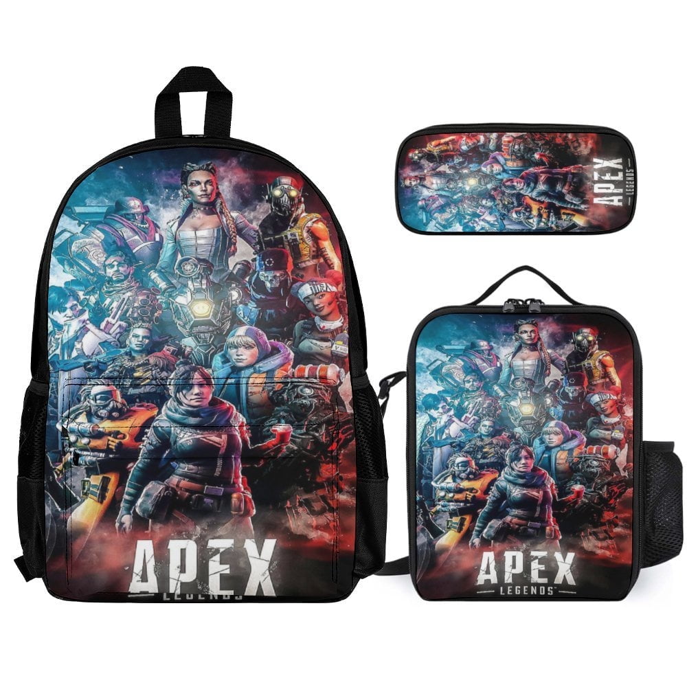 Apex Legends Backpacks 3 Piece Set Bookbag with Lunch Bag And Pencil ...