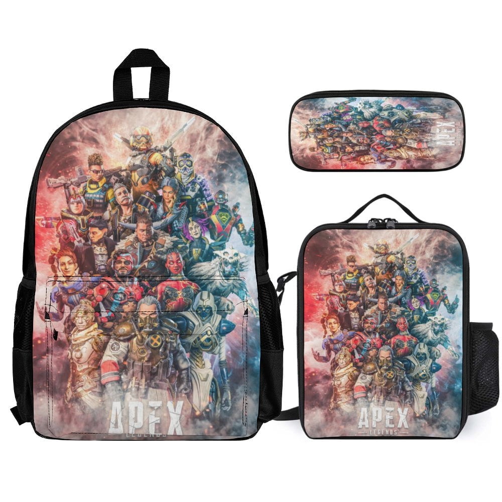 Apex Legends Backpacks 3 Piece Set Bookbag with Lunch Bag And Pencil ...