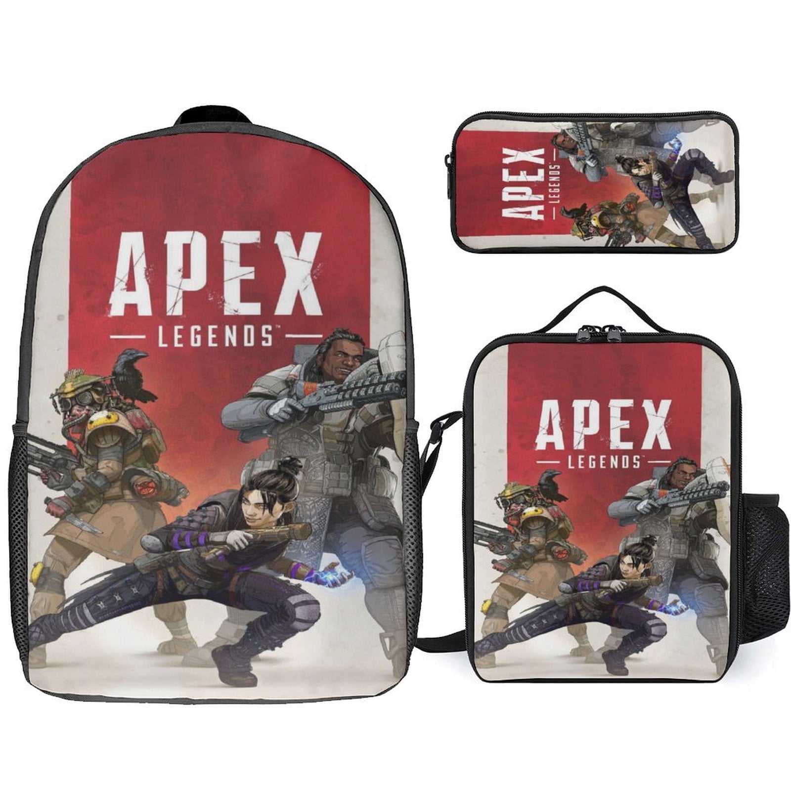 Apex Legends Backpacks 3 Piece Set Bookbag with Lunch Bag And Pencil ...