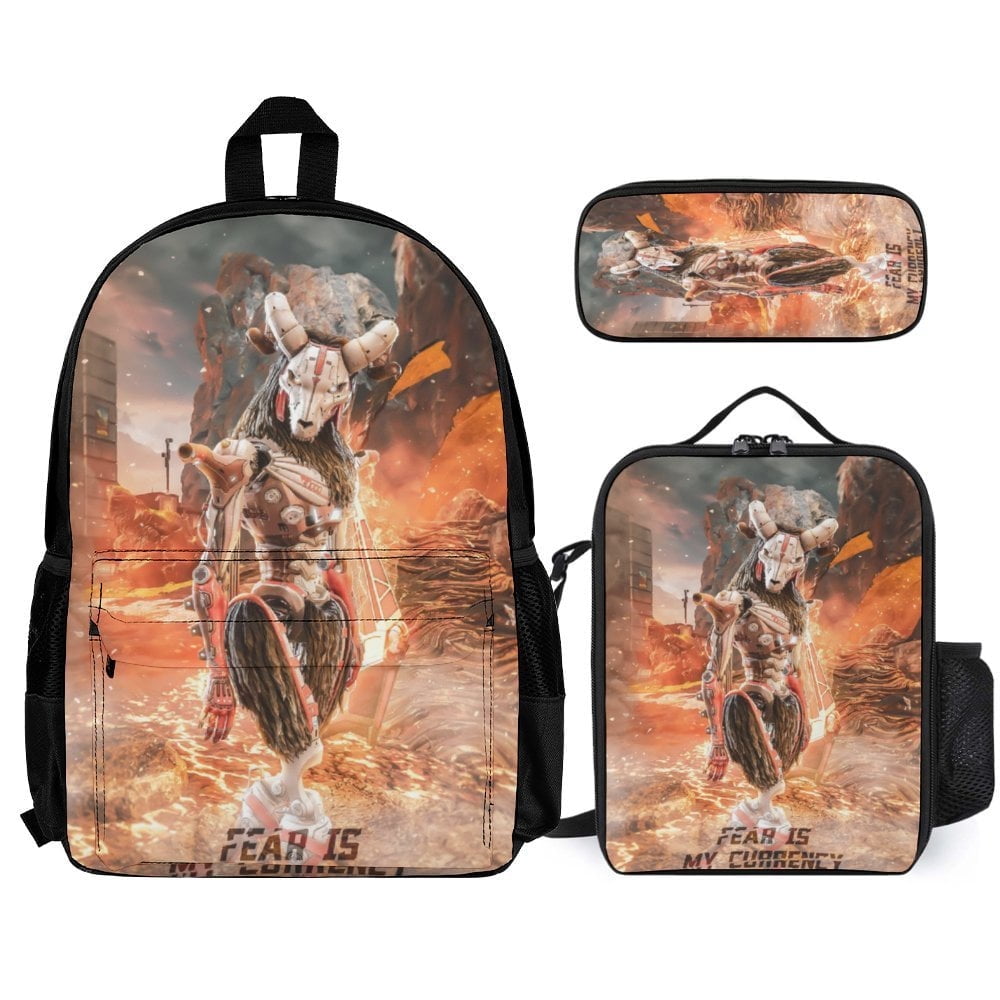 Apex Legends Backpacks 3 Piece Set Bookbag with Lunch Bag And Pencil ...