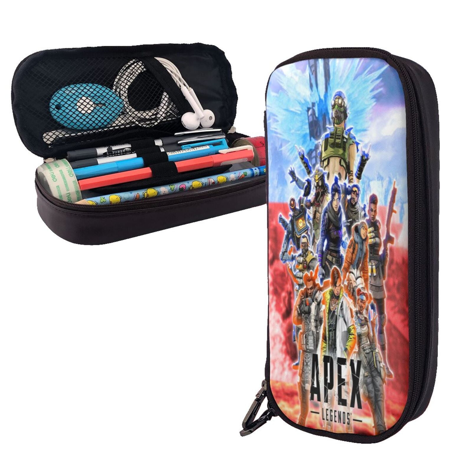 Apex Legends Black Leather Pencil Pouch Case Makeup Bag Zipper Cosmetic ...