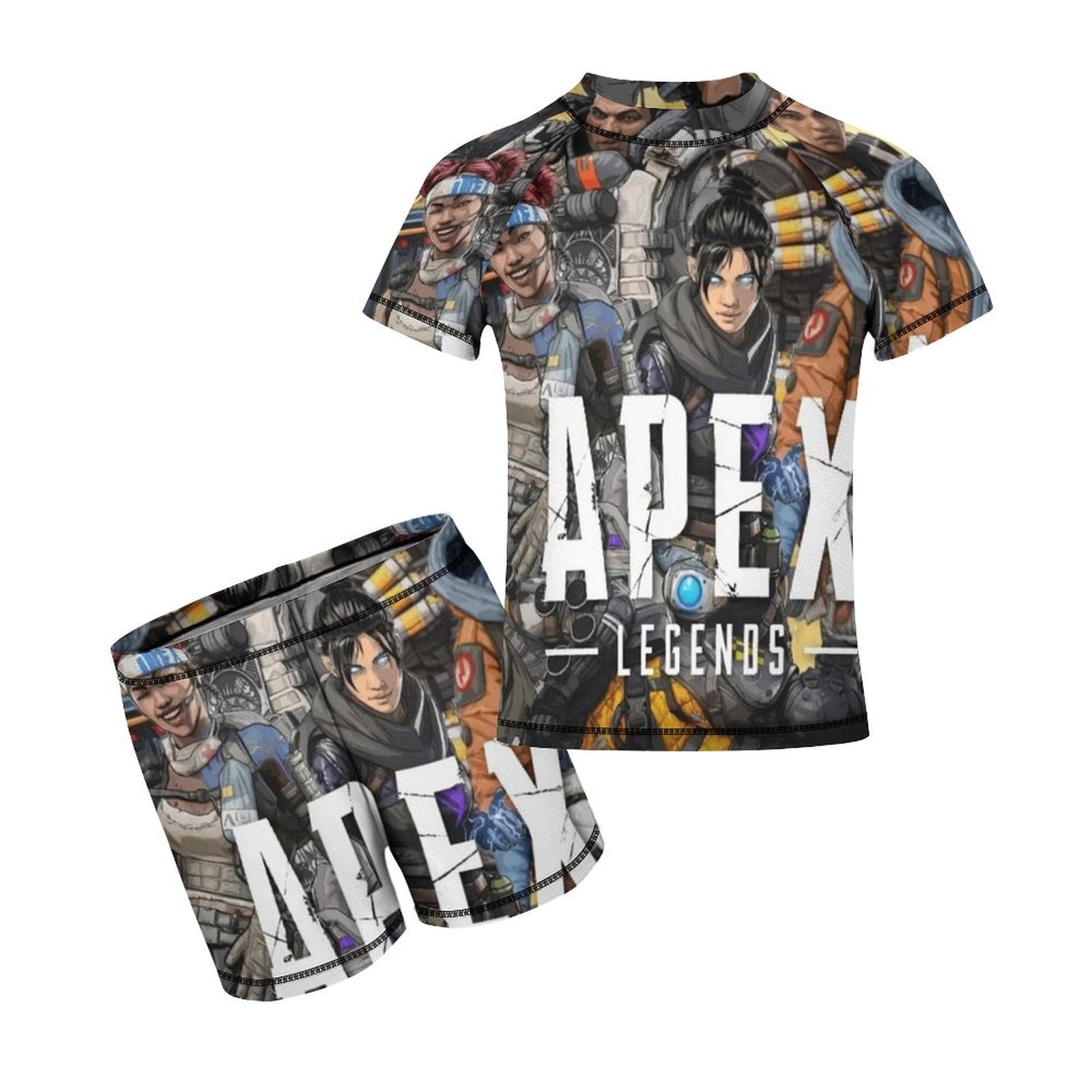 Apex Legends Boys 2-Piece Swimsuit Set Bathing Suit Short Sleeve ...