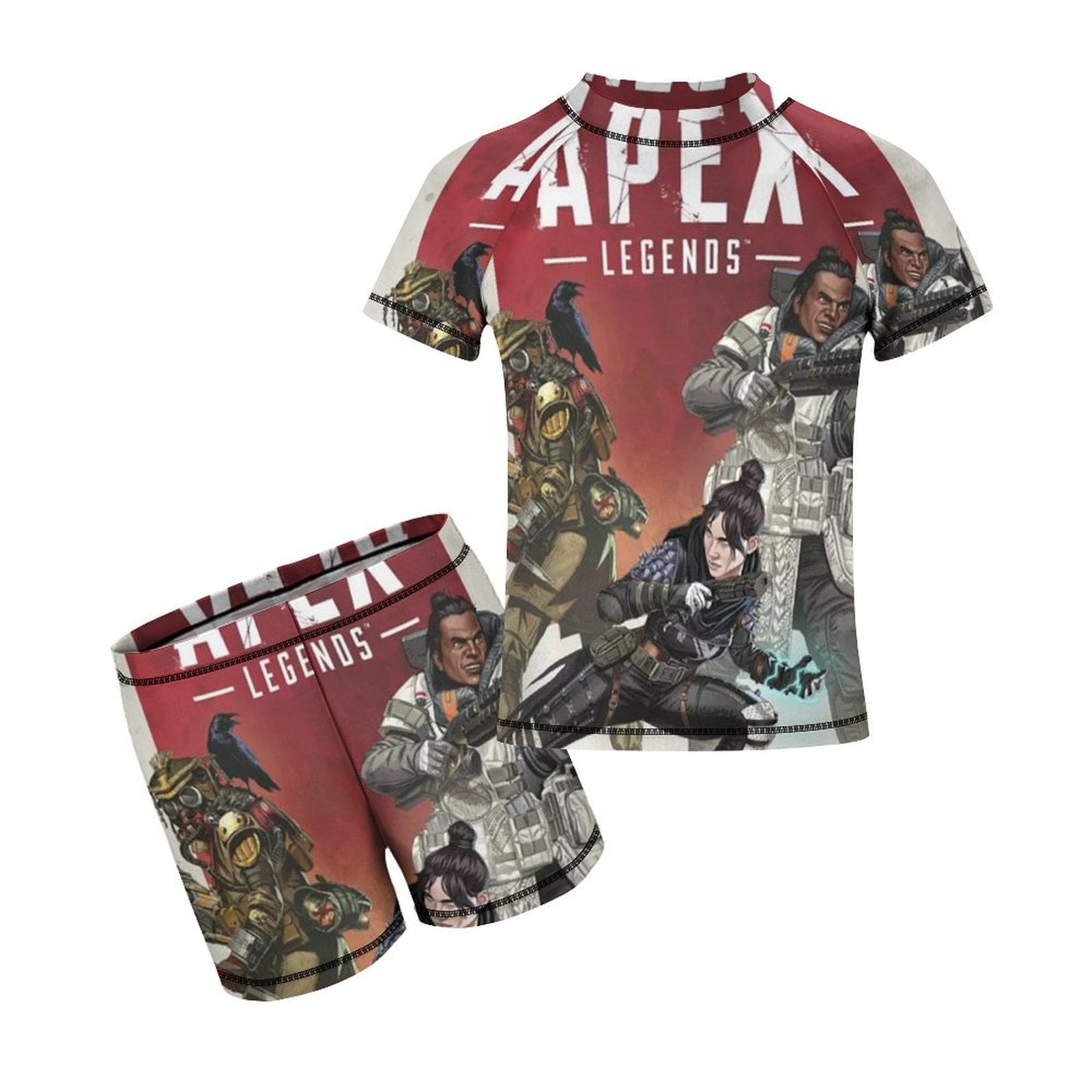 Apex Legends Boys 2-Piece Swimsuit Set Bathing Suit Short Sleeve Swimwear Sets with Swim Trunk 6 ...