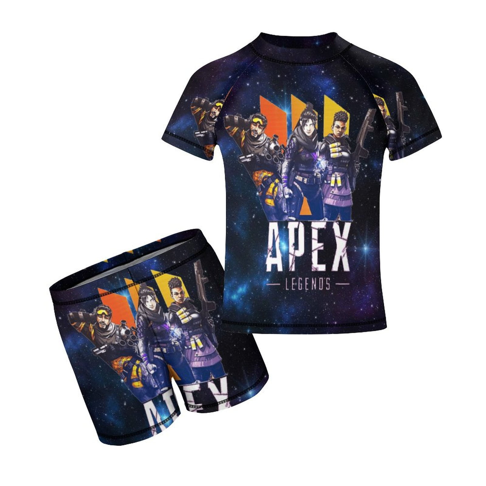 Apex Legends Boys 2-Piece Swimsuit Set Bathing Suit Short Sleeve Swimwear Sets with Swim Trunk 7 ...