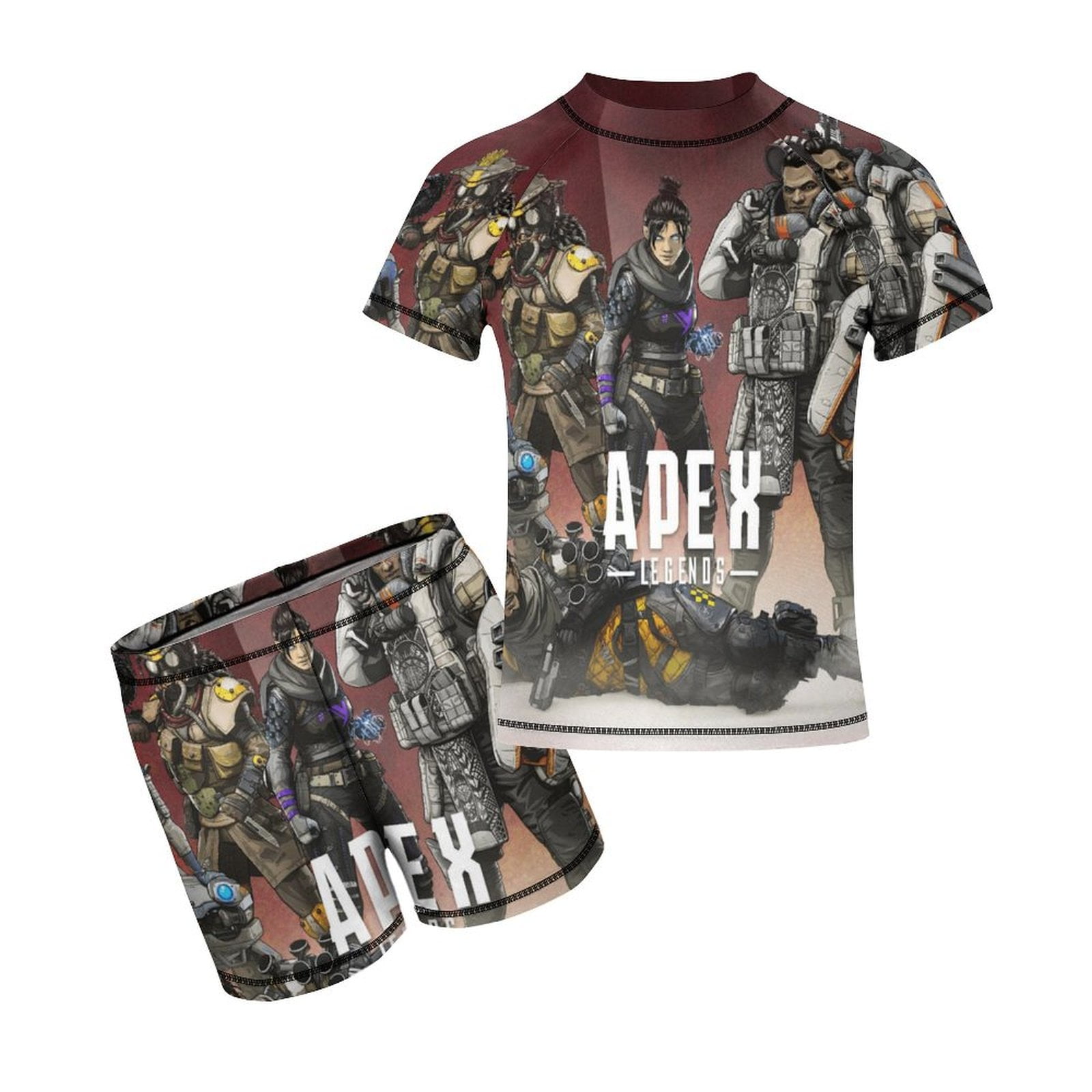 Apex Legends Boys 2-Piece Swimsuit Set Bathing Suit Short Sleeve ...