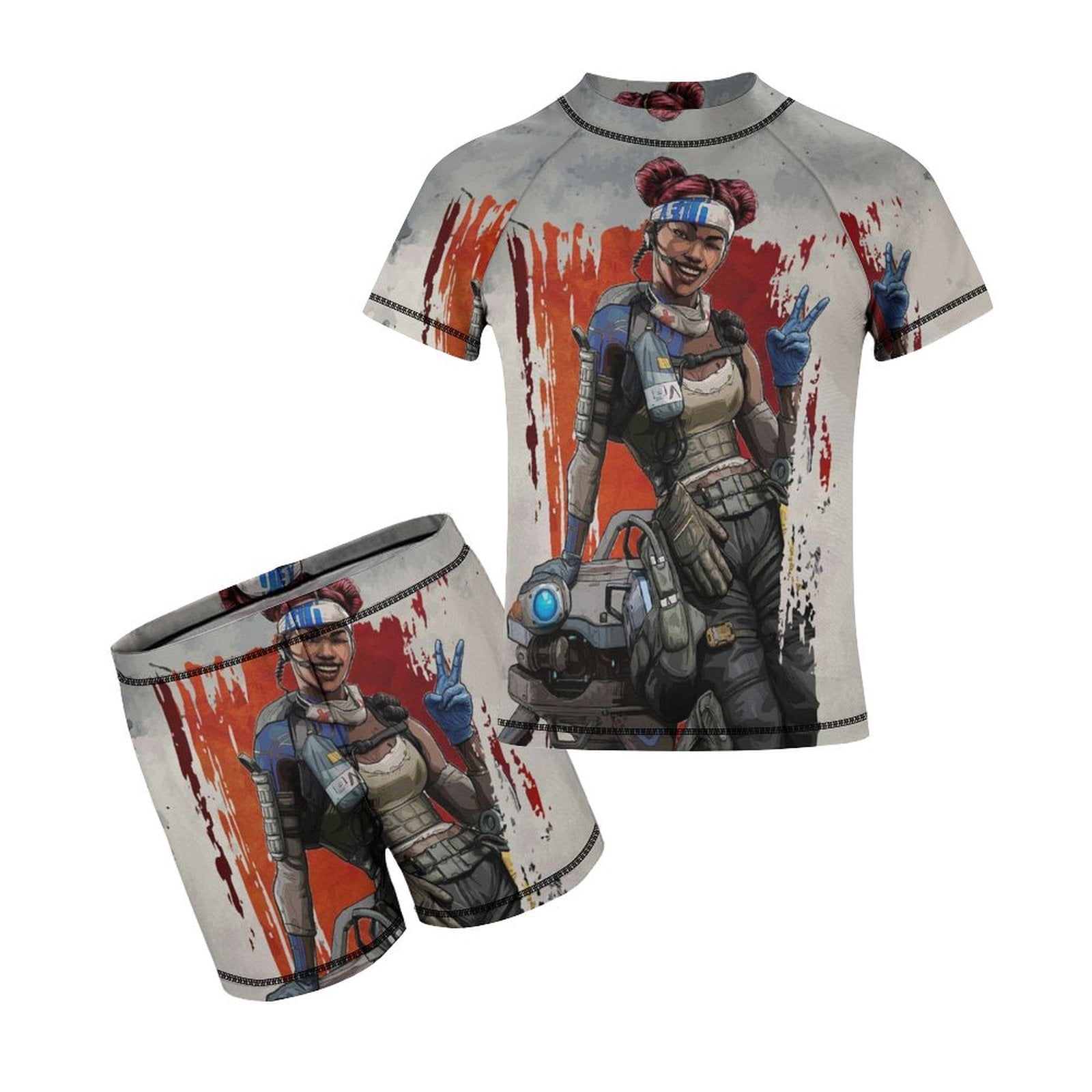 Apex Legends Boys 2-Piece Swimsuit Set Bathing Suit Short Sleeve ...