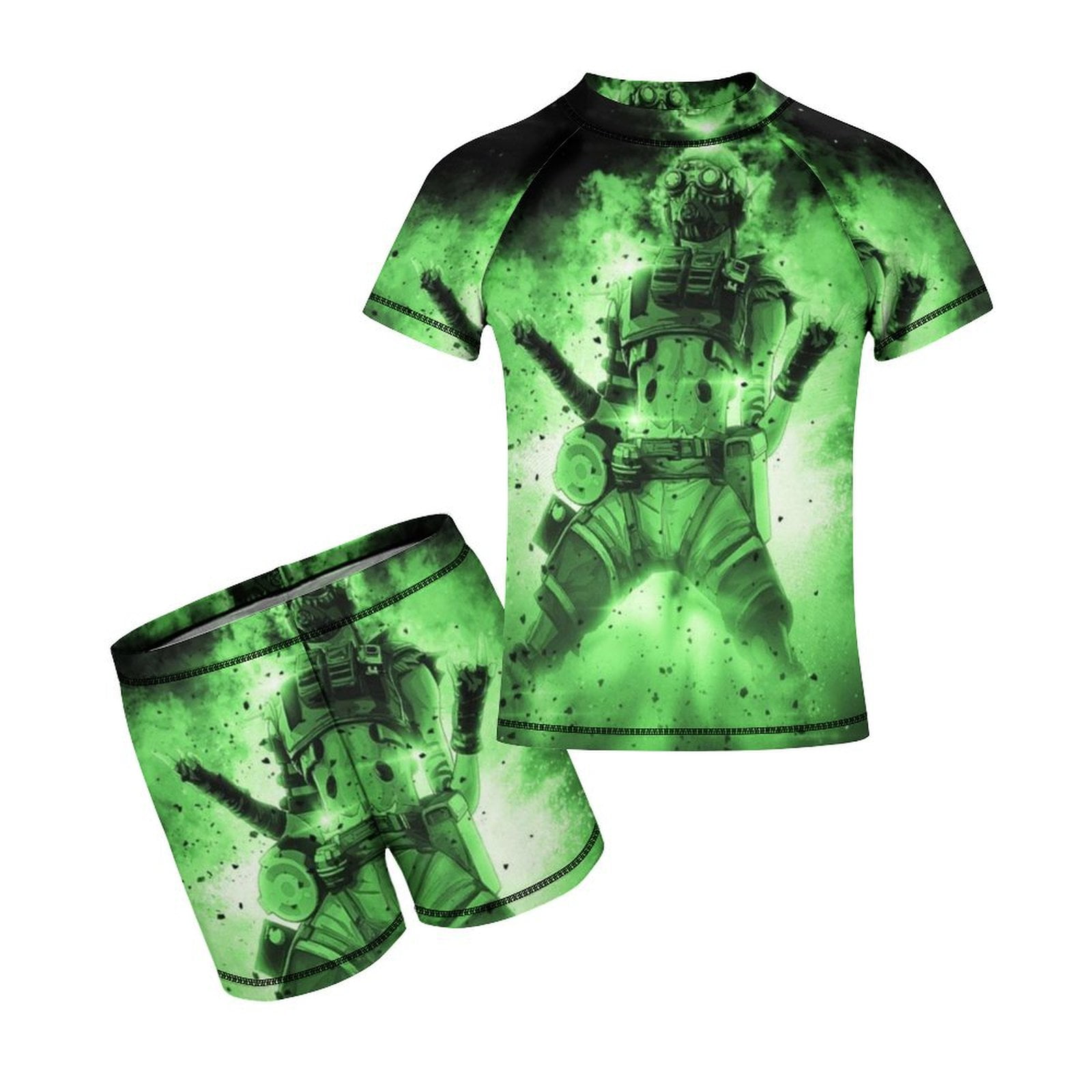 Apex Legends Boys 2-Piece Swimsuit Set Bathing Suit Short Sleeve Swimwear Sets with Swim Trunk 9 ...