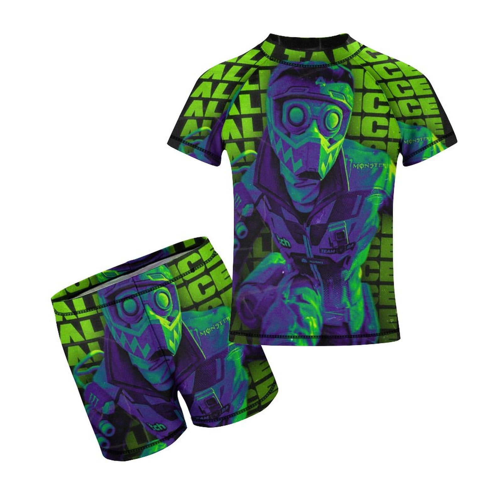 Apex Legends Boys 2-Piece Swimsuit Set Bathing Suit Short Sleeve ...
