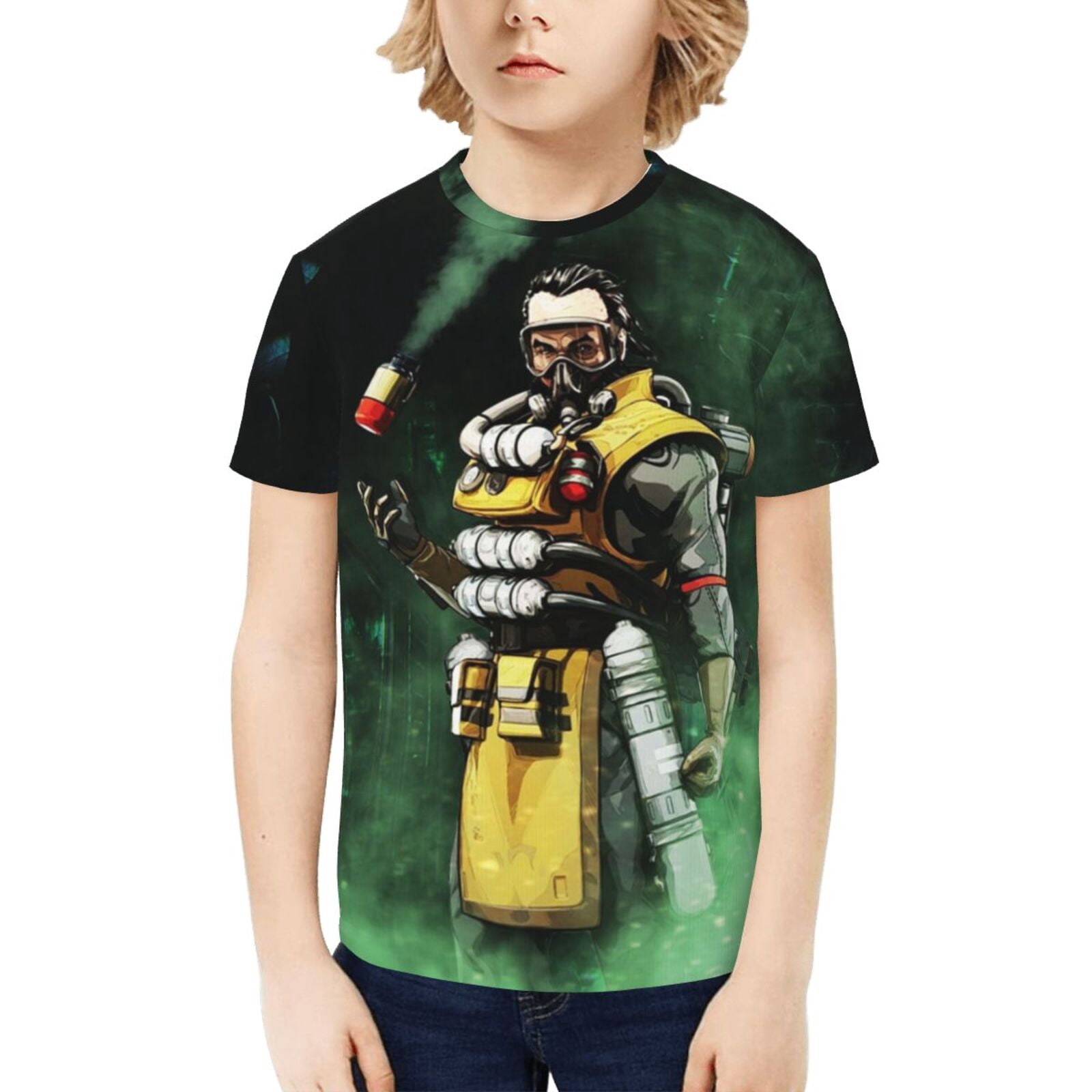 Apex Legends Caustic Teenage T-shirt for Boy Girl Short Sleeve Graphic ...