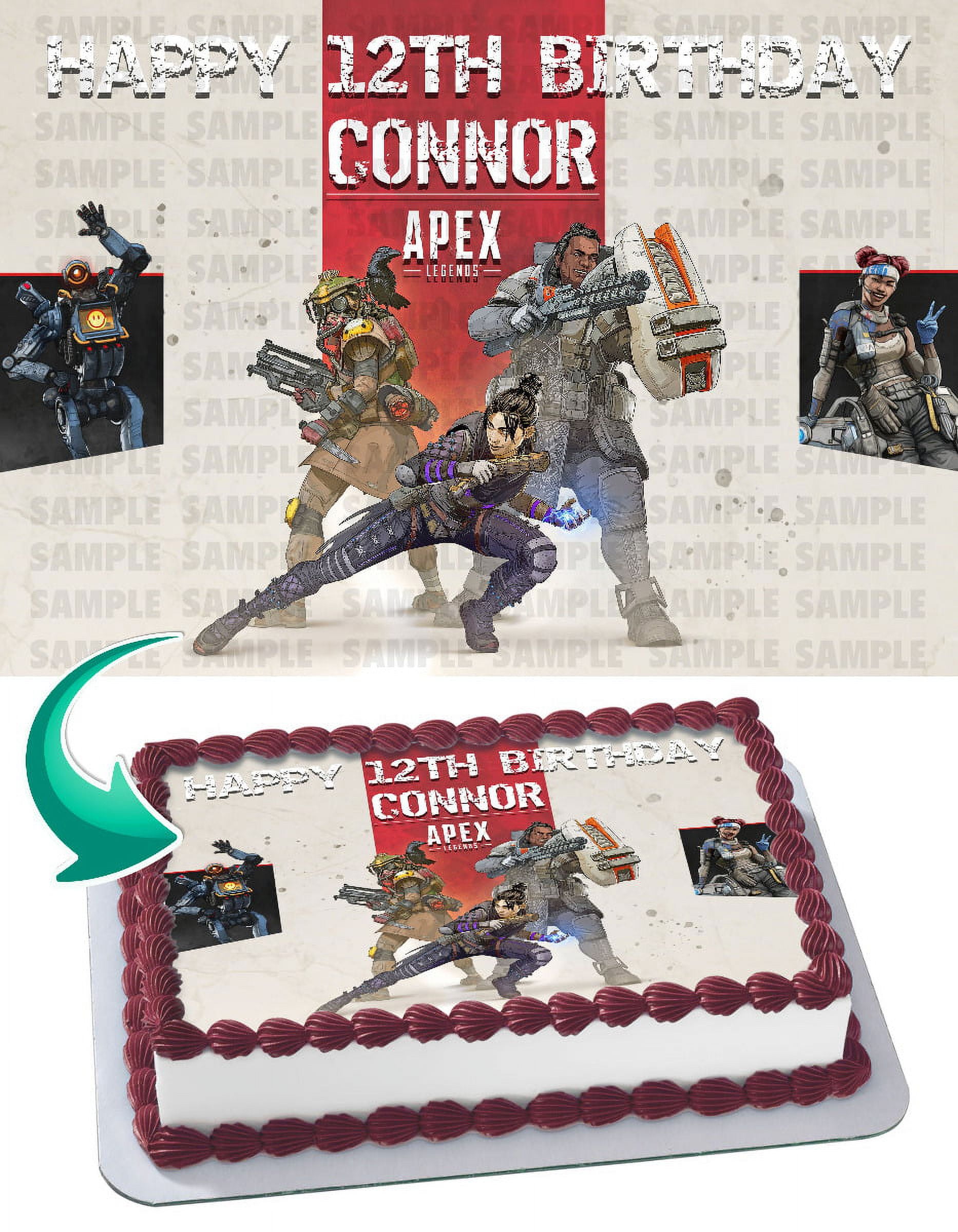 Apex Legends Edible Cake Image Topper Personalized Birthday Party 1/4 ...