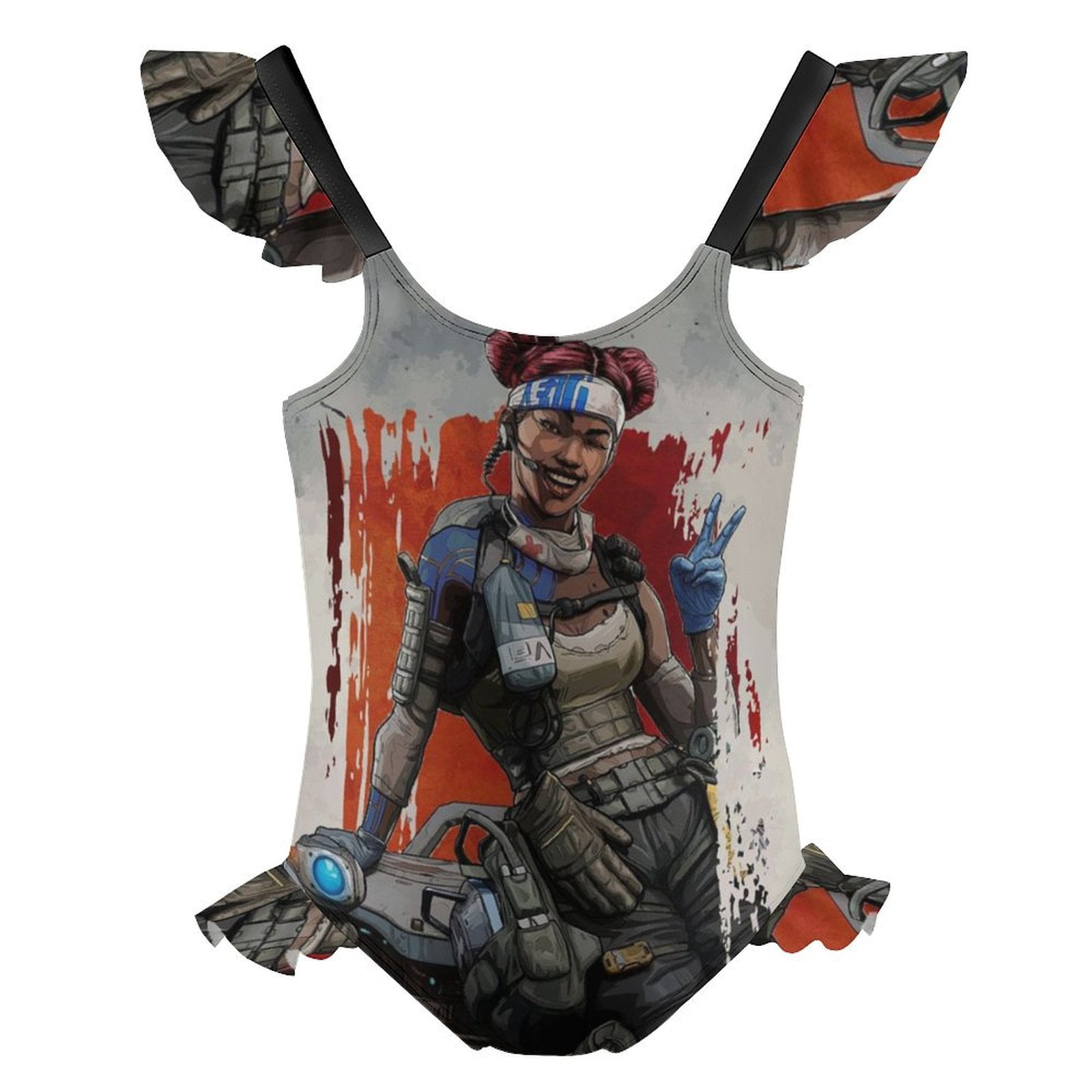 Apex Legends Girls Swimsuit Ruffle One-piece Beachwear Kids Cute ...