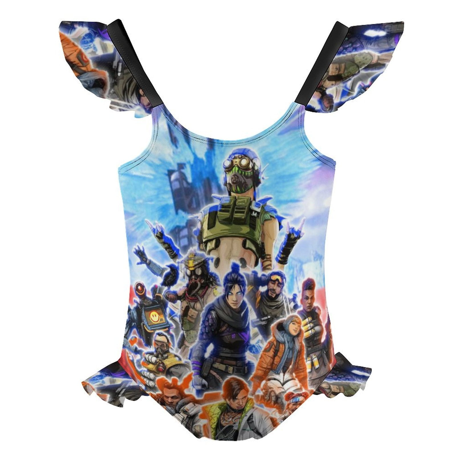 Apex Legends Girls Swimsuit Ruffle One-piece Beachwear Kids Cute ...
