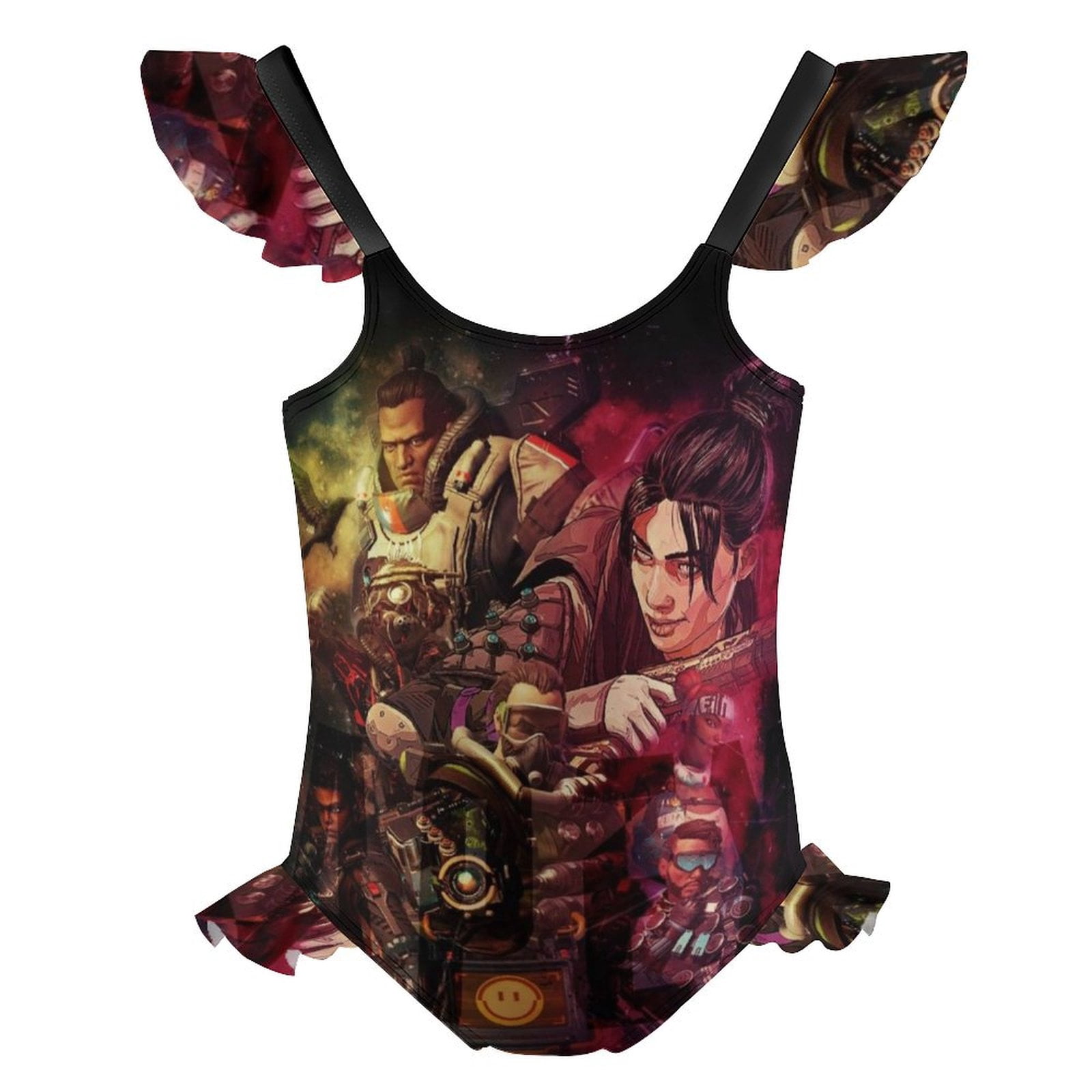 Apex Legends Girls Swimsuit Ruffle One-piece Beachwear Kids Cute ...