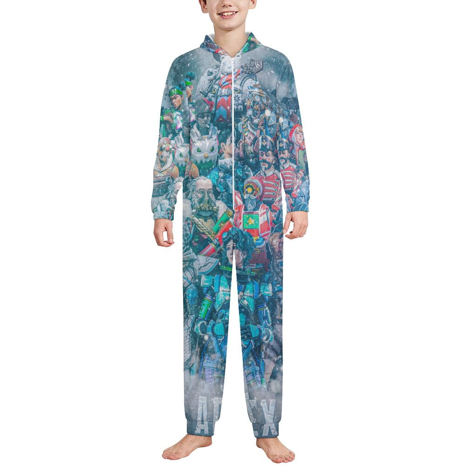 Apex Legends Kids One Piece Pajama Hooded Union Suit PJs Sleepwear for ...